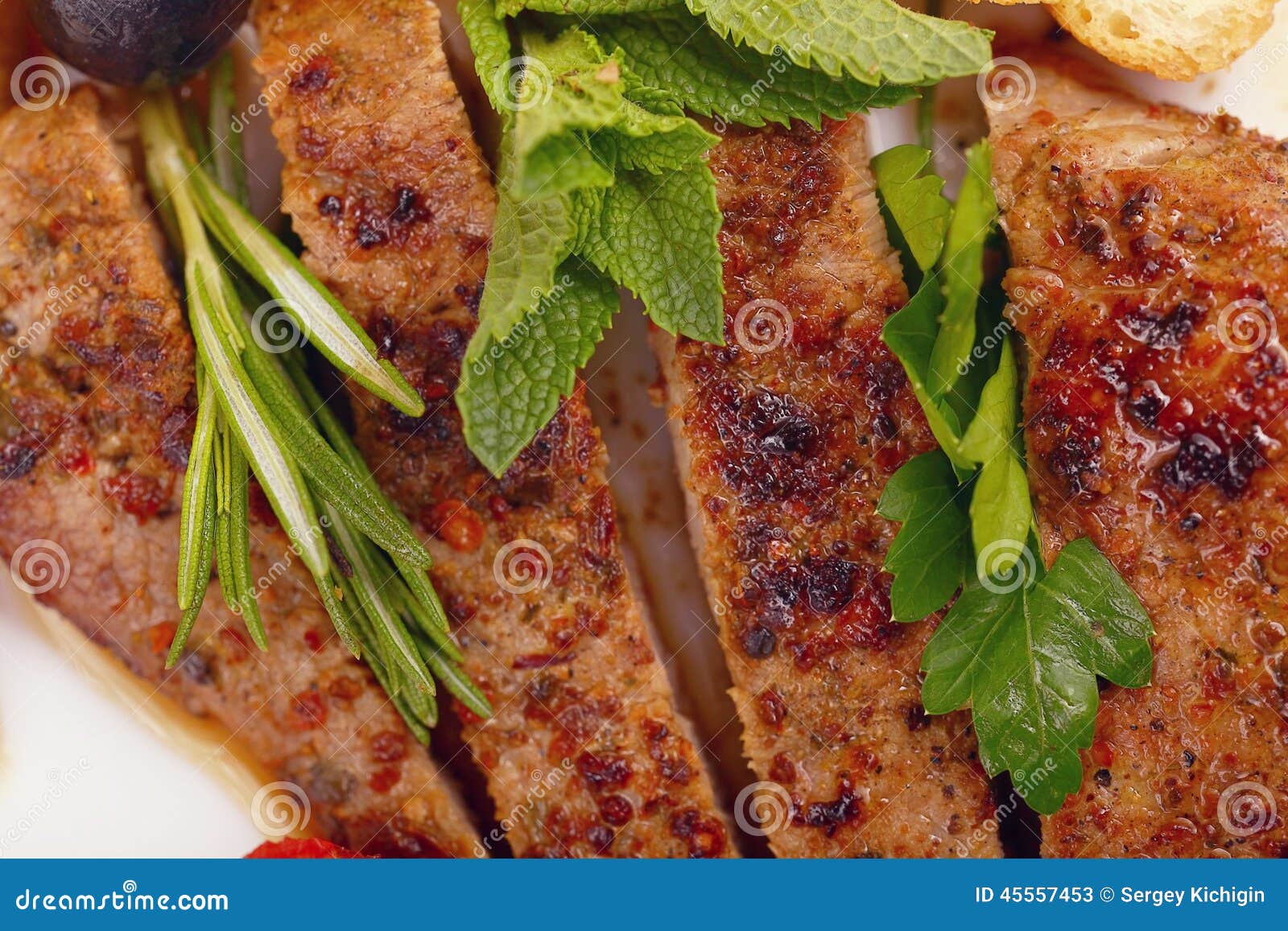 Fried Meat with Greens Macro Stock Image - Image of healthy, greens ...