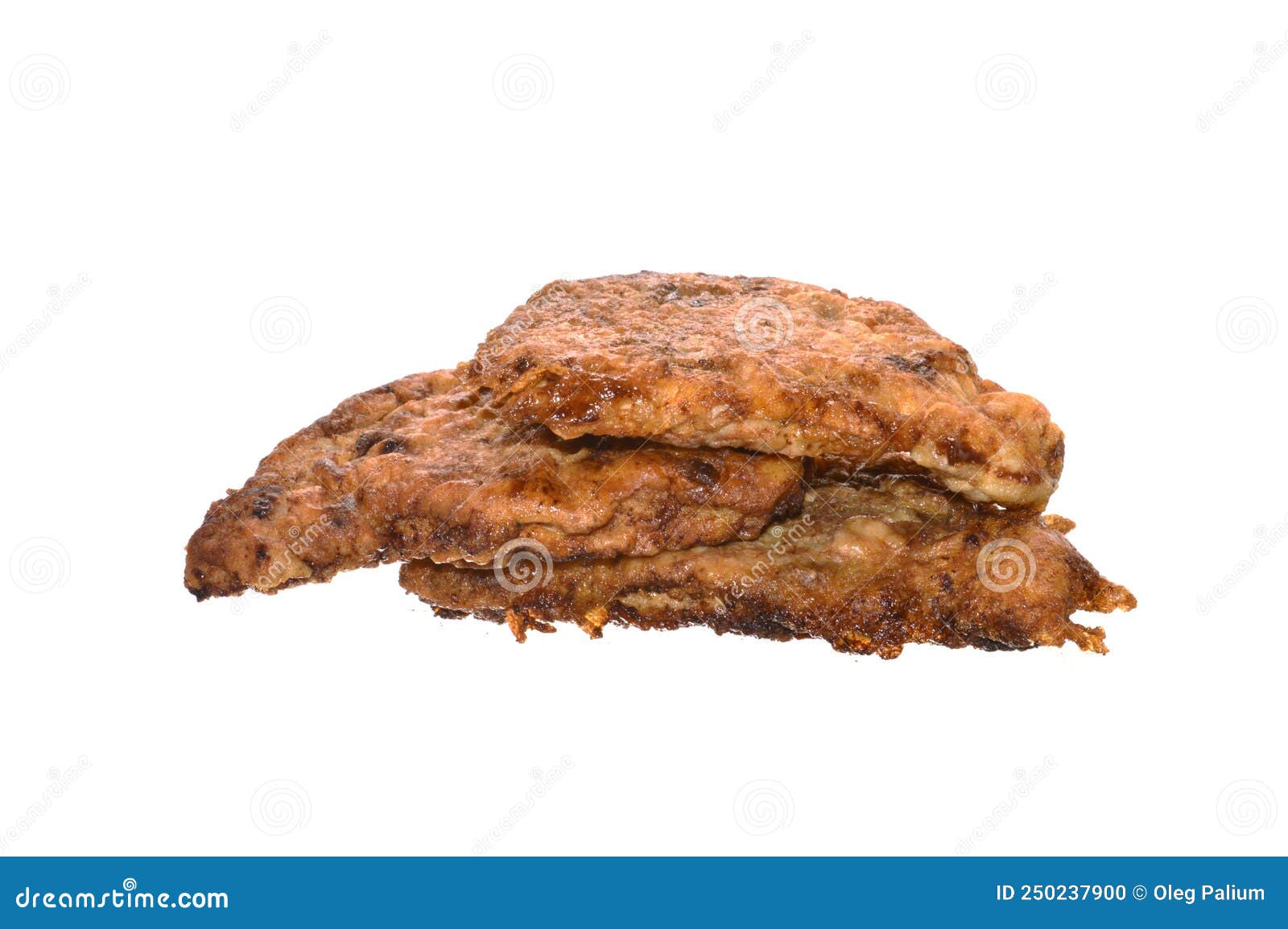 Fried Meat Isolated on White Background Stock Photo - Image of isolated ...