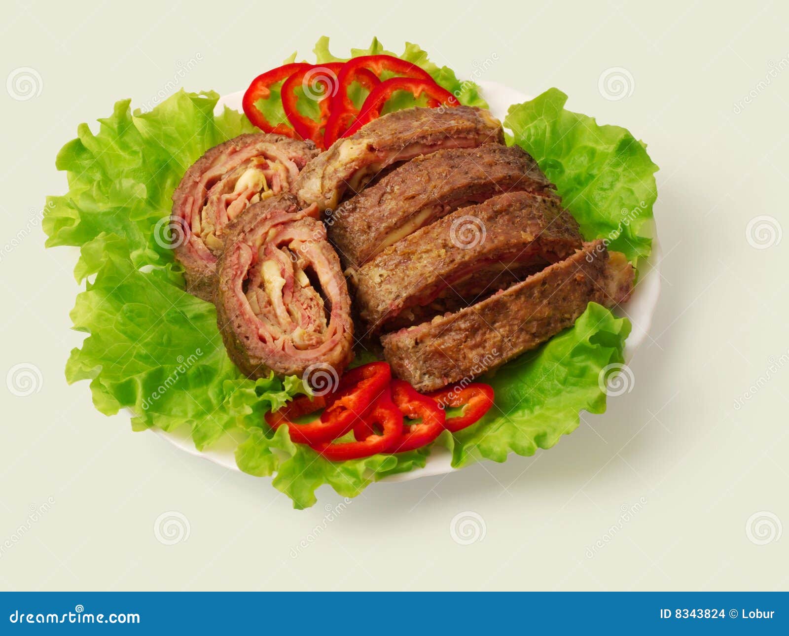 Fried Meat Roll Decorated... Stock Photo - Image of closeup, isolated ...