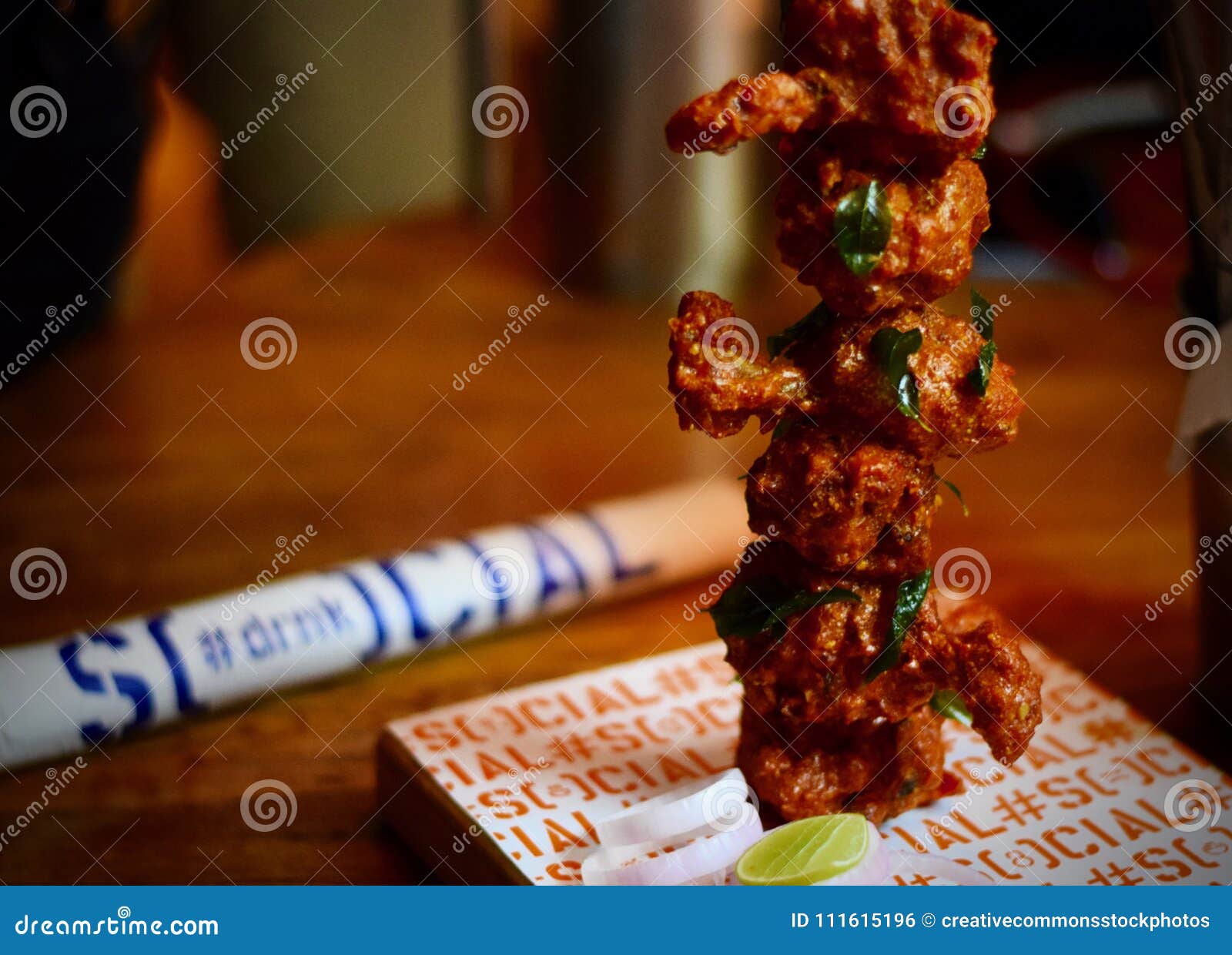 Fried Meat On Stick Picture. Image: 111615196