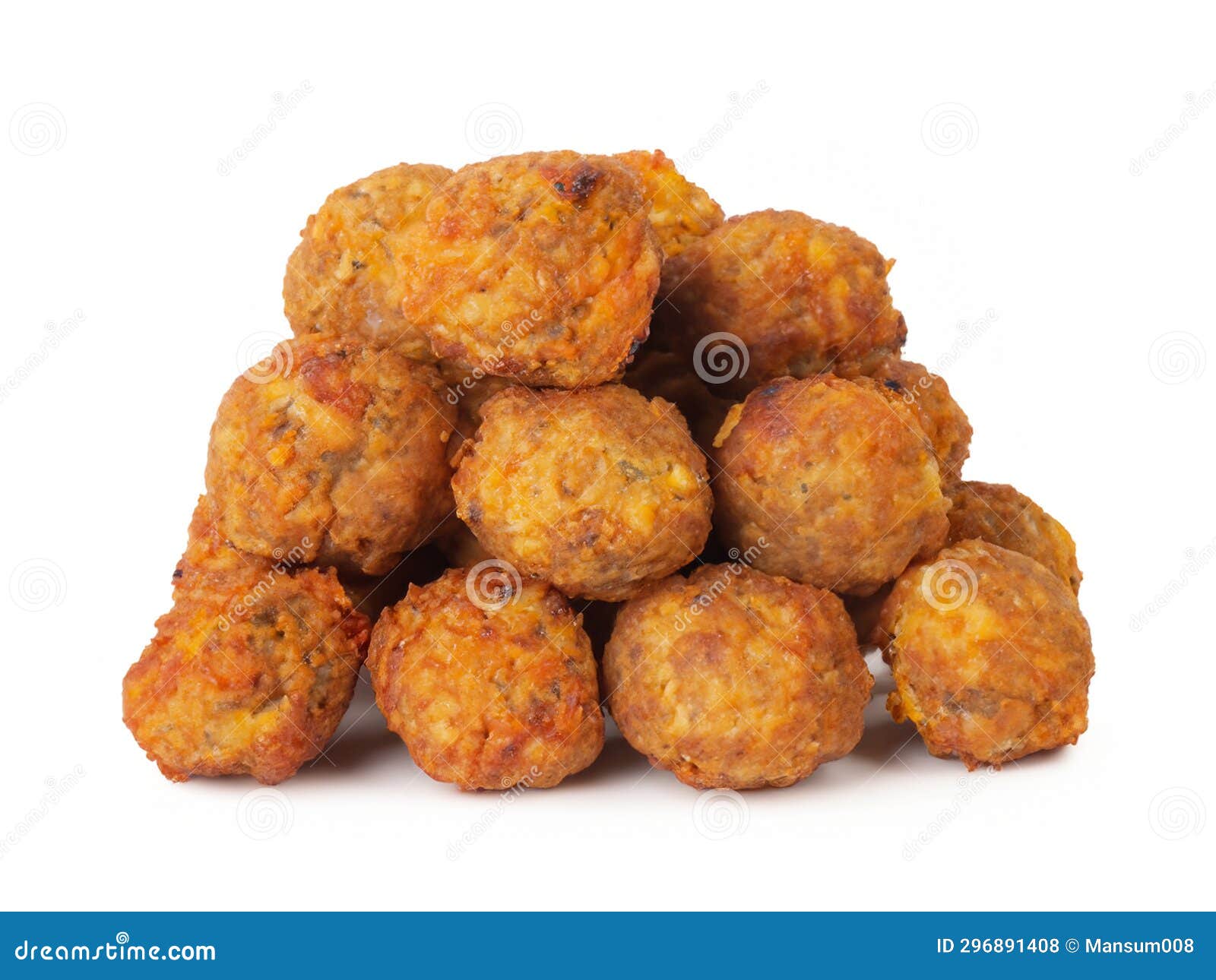 Fried Meatballs Isolated on White Stock Photo - Image of nutrition ...