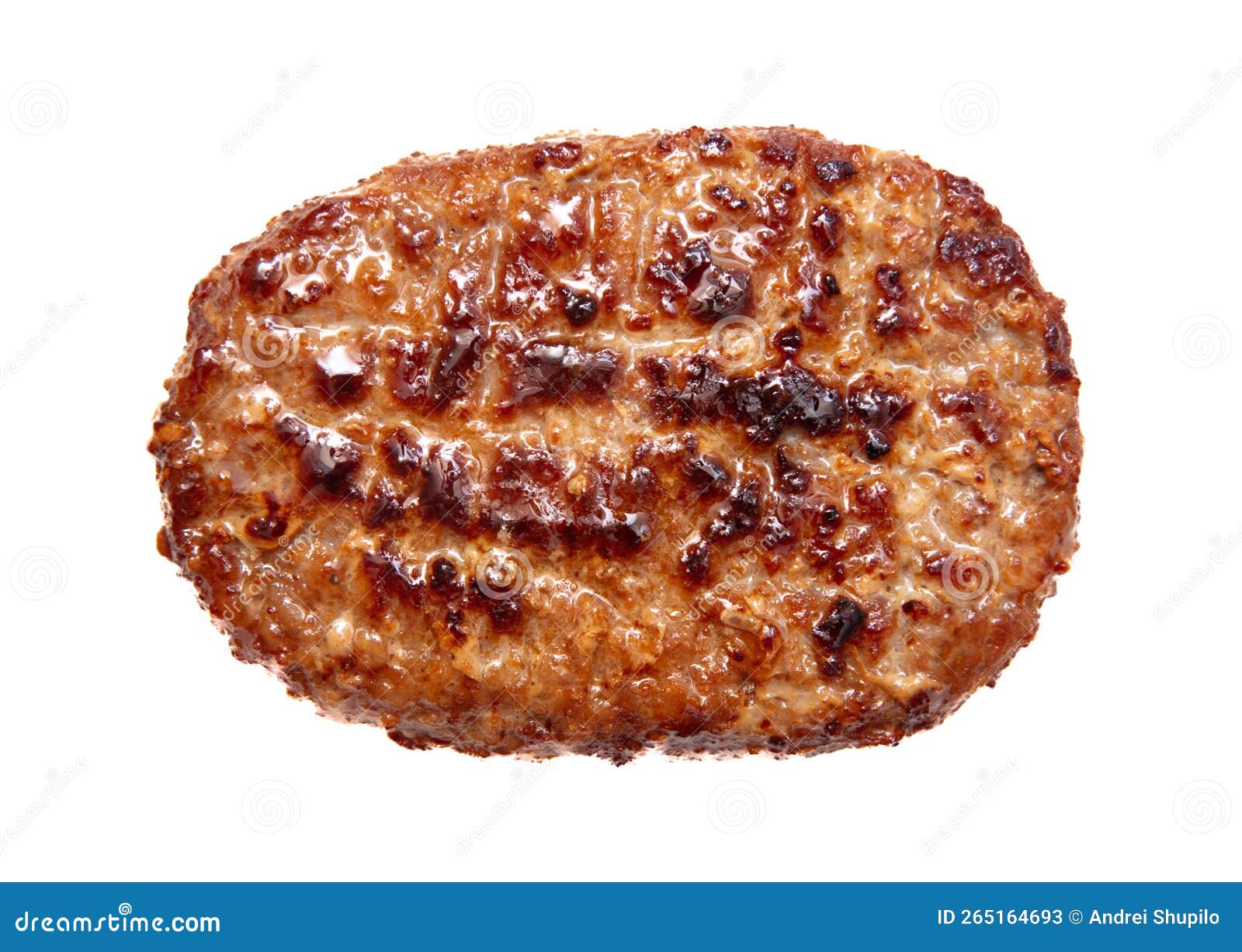 Fried Minced Meat Cutlet Isolated on White Background. Stock Image ...