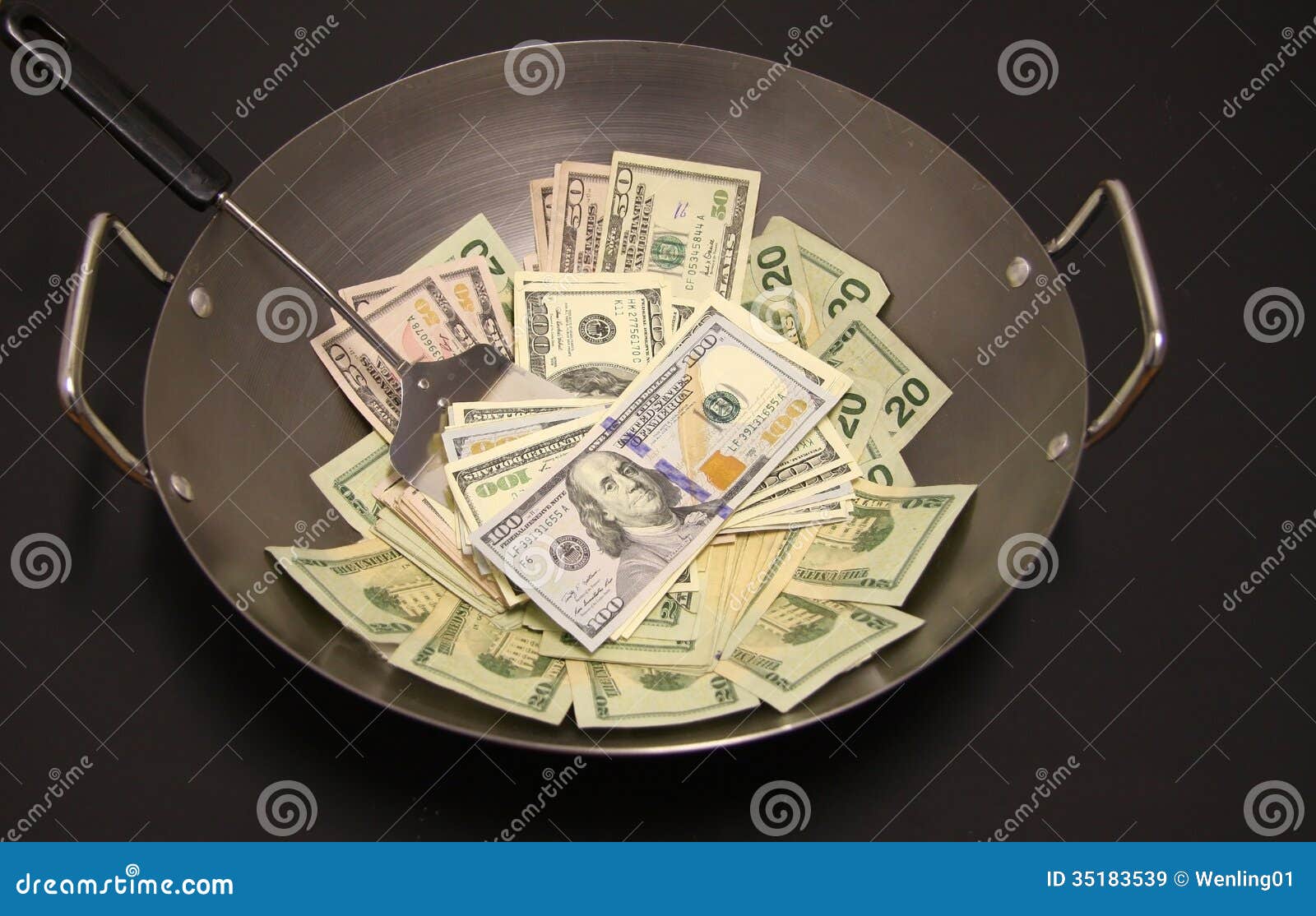 Fried money stock image. Image of greenback, rates, pile - 35183539