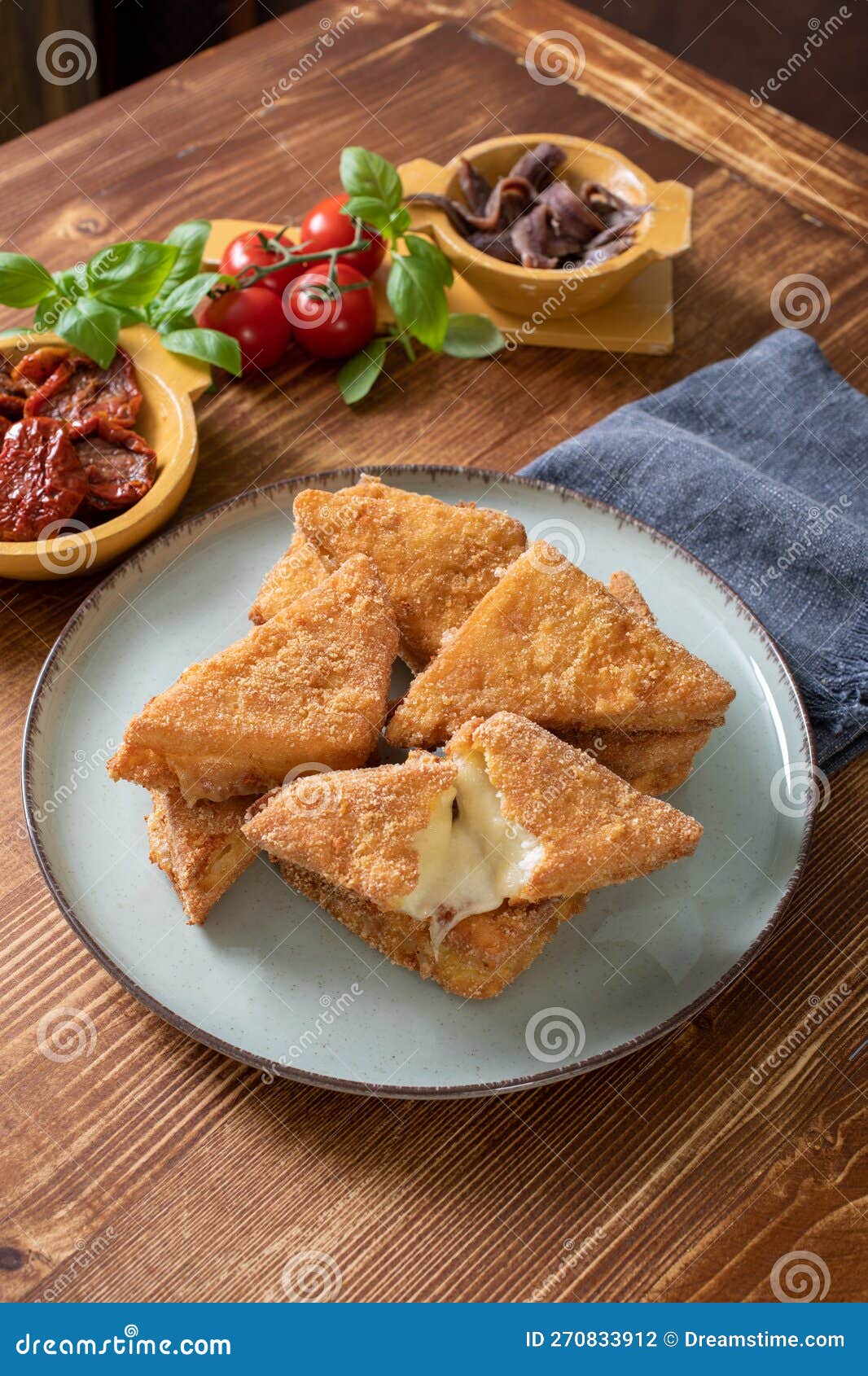 Fried mozzarella cheese stock photo. Image of mozzarella - 270833912