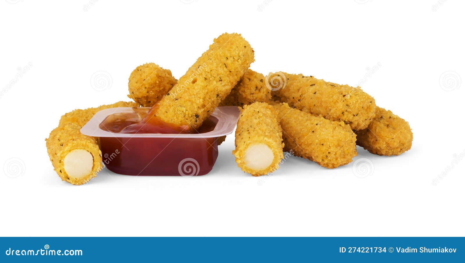 Fried Mozzarella Cheese Sticks Breaded Stock Photo - Image of golden ...