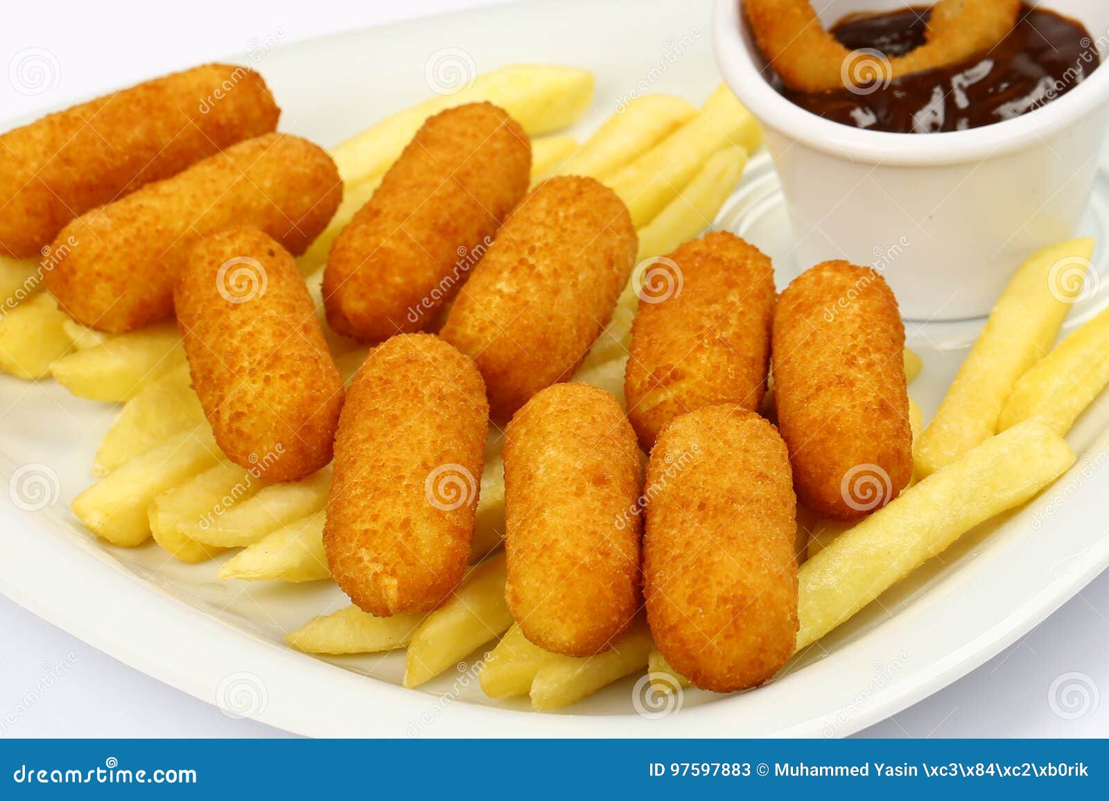 Fried Mozzarella Cheese Sticks Stock Image - Image of deep, dish: 97597883