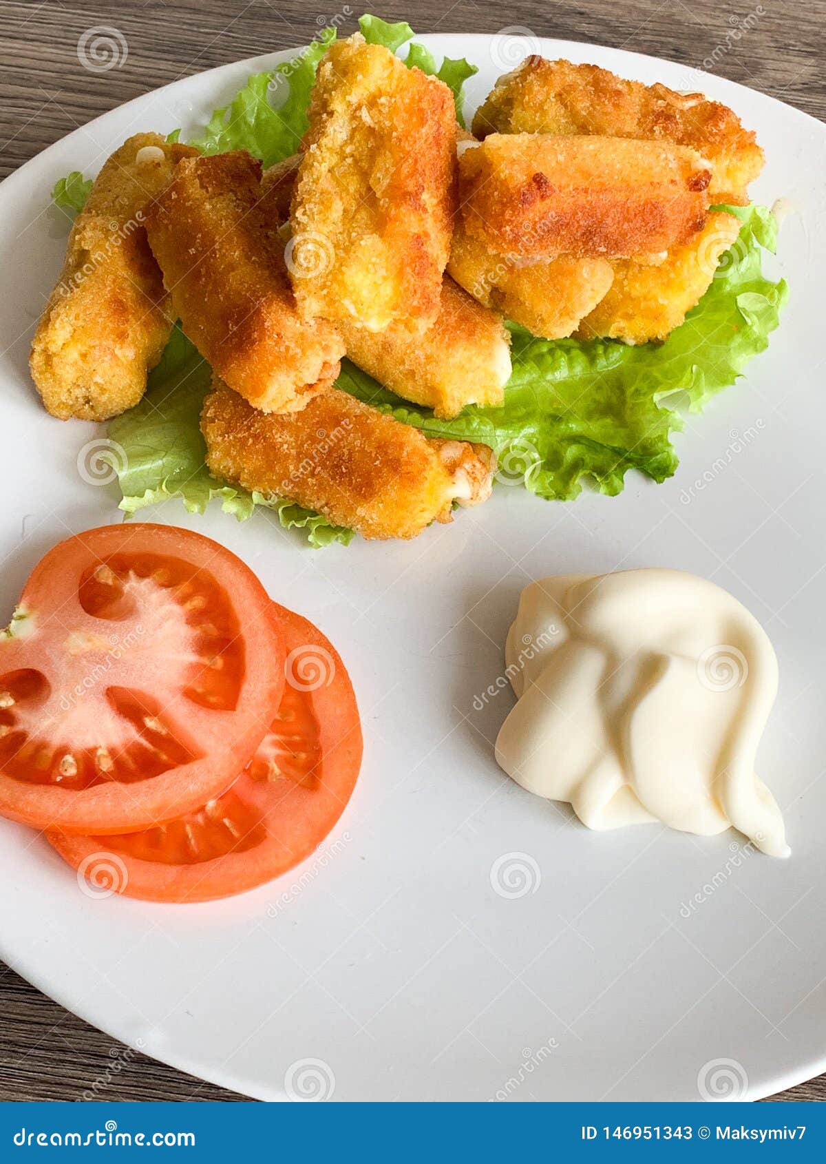 Fried Mozzarella Cheese Sticks Breaded on White Plate Stock Image ...