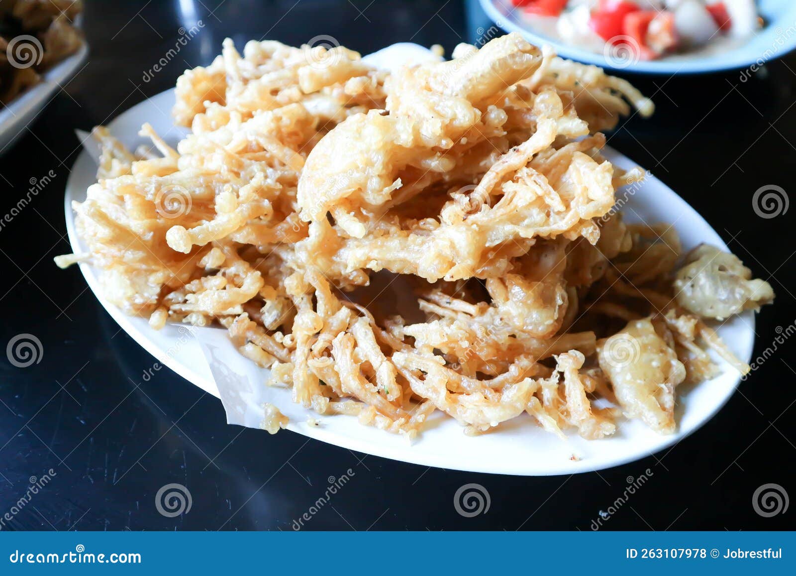 Fried Mushroom or Deep Fried Mushroom or Fried Golden Needle Mushroom ...