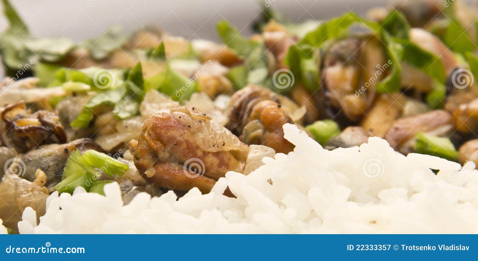 Fried mussels with rice stock image. Image of brown, delicacy - 22333357