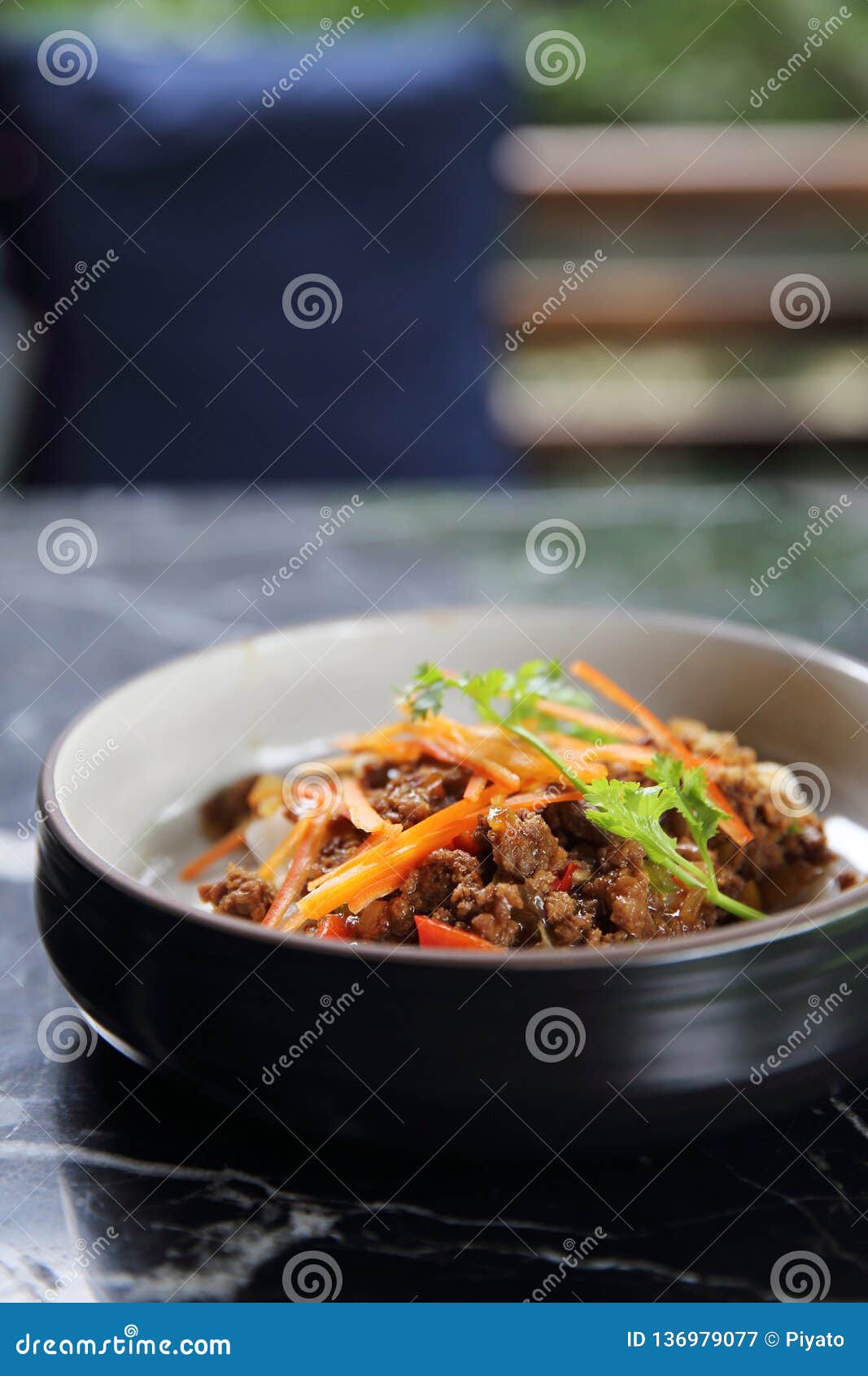Fried Noodle with Minced Beef , Chinese Food Stock Image - Image of ...