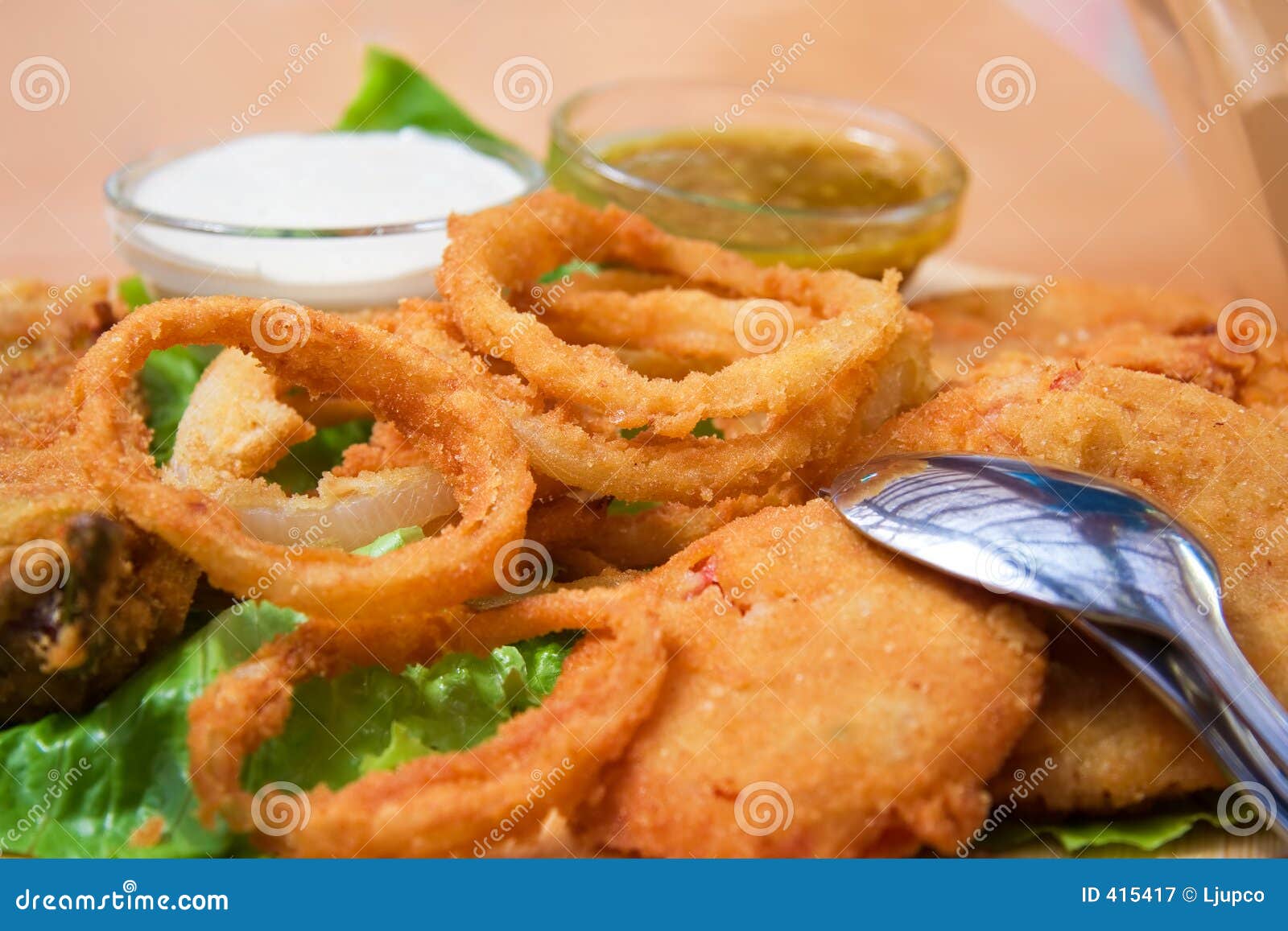 Fried onion rings stock image. Image of ketchup, fast, fattening - 415417