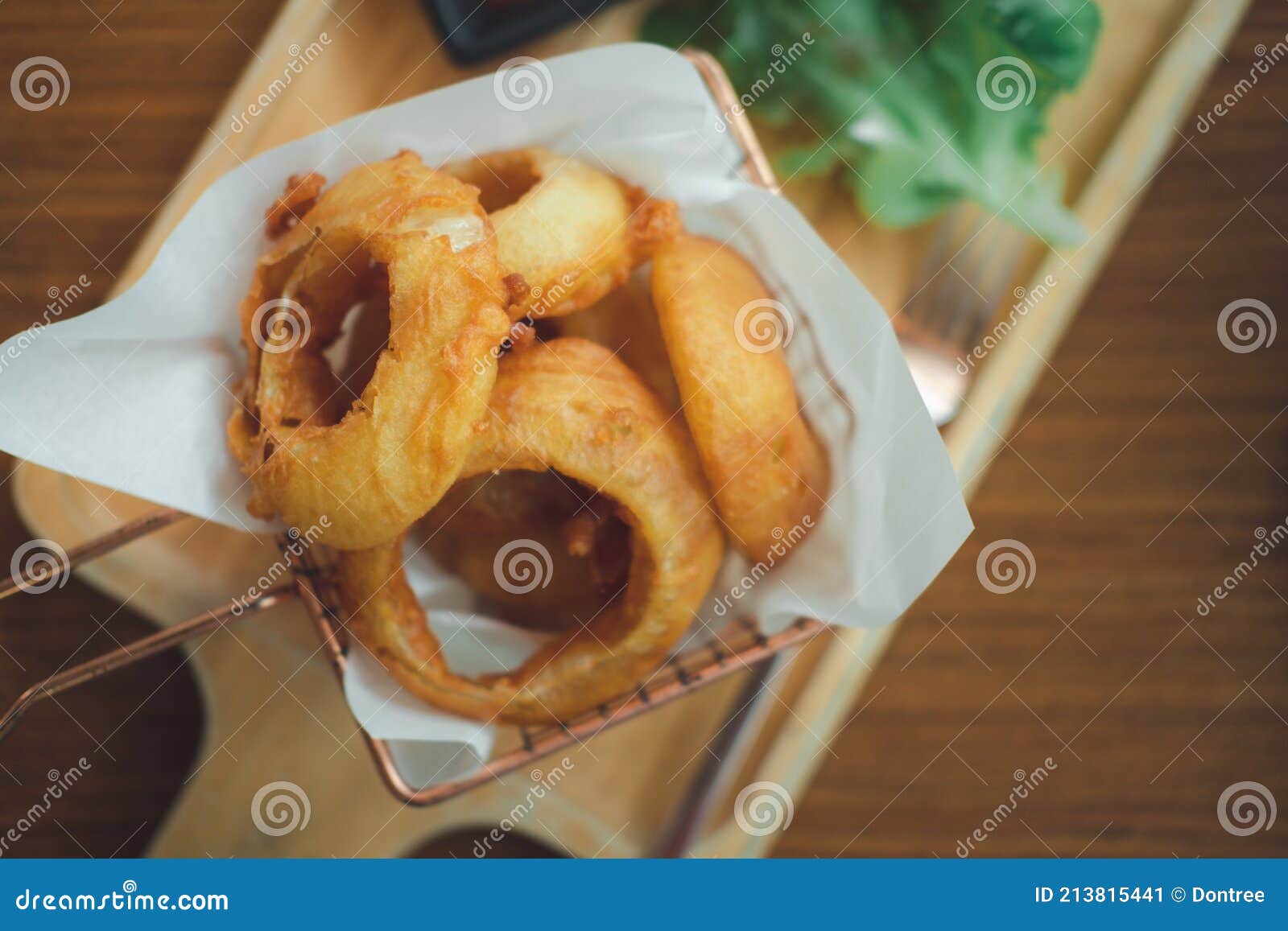 Fried Onion Rings in Baskets. Stock Image - Image of batter, golden ...