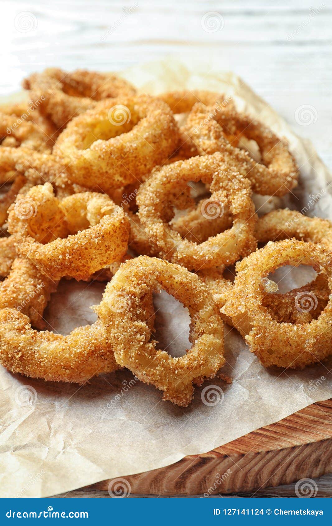 Fried Onion Rings Crujiente Hecho En Casa Foto de archivo - Imagen de ...