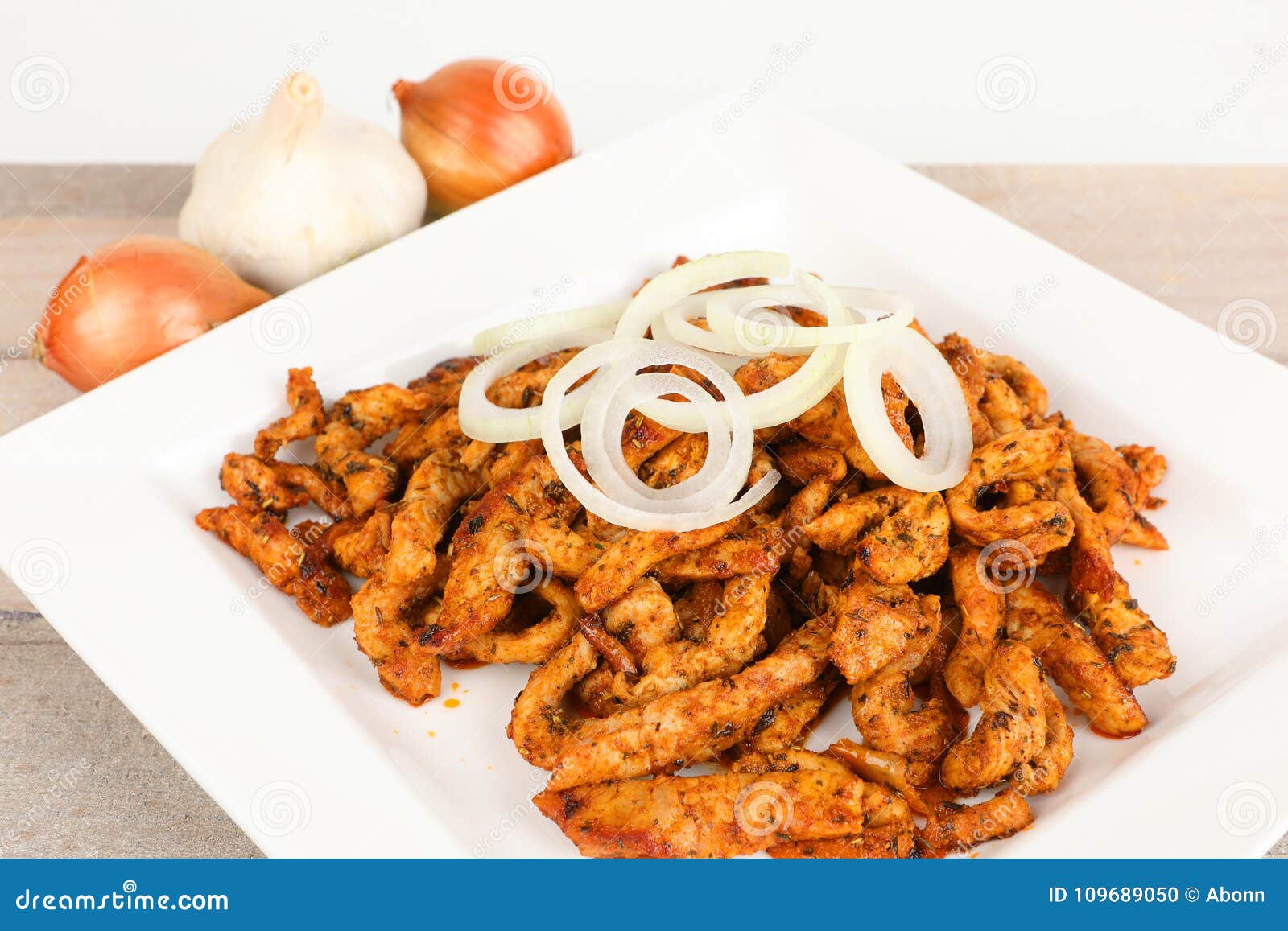 Pan gyros on a plate stock photo. Image of fried, greek - 109689050