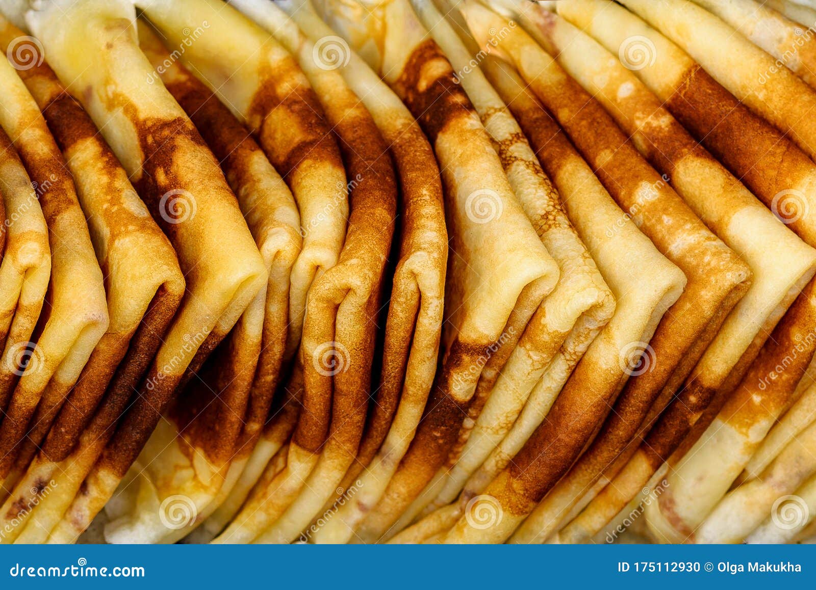Fried Pancakes Folded in Triangles. Texture Stock Photo - Image of diet ...