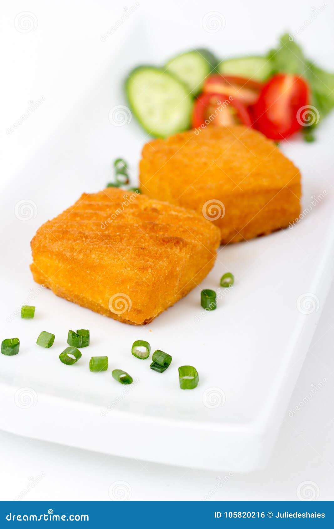 Fried parmesan cheese cube stock photo. Image of gourmet - 105820216