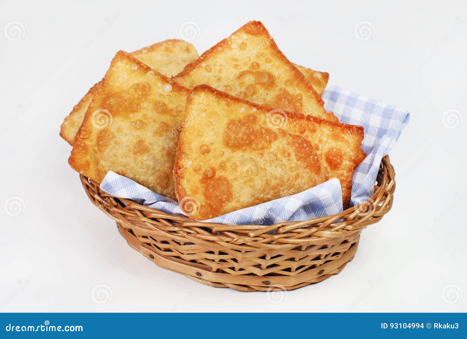 Fried Pastel in Basket in White Background Stock Photo - Image of ...