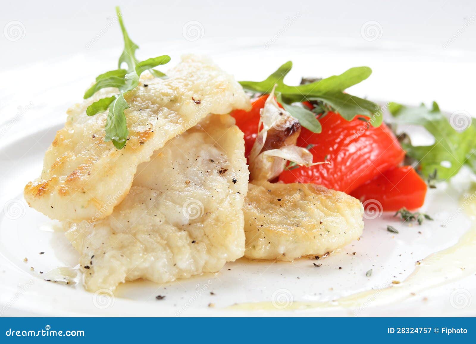 Fried peace of fish meat stock image. Image of meal, british - 28324757