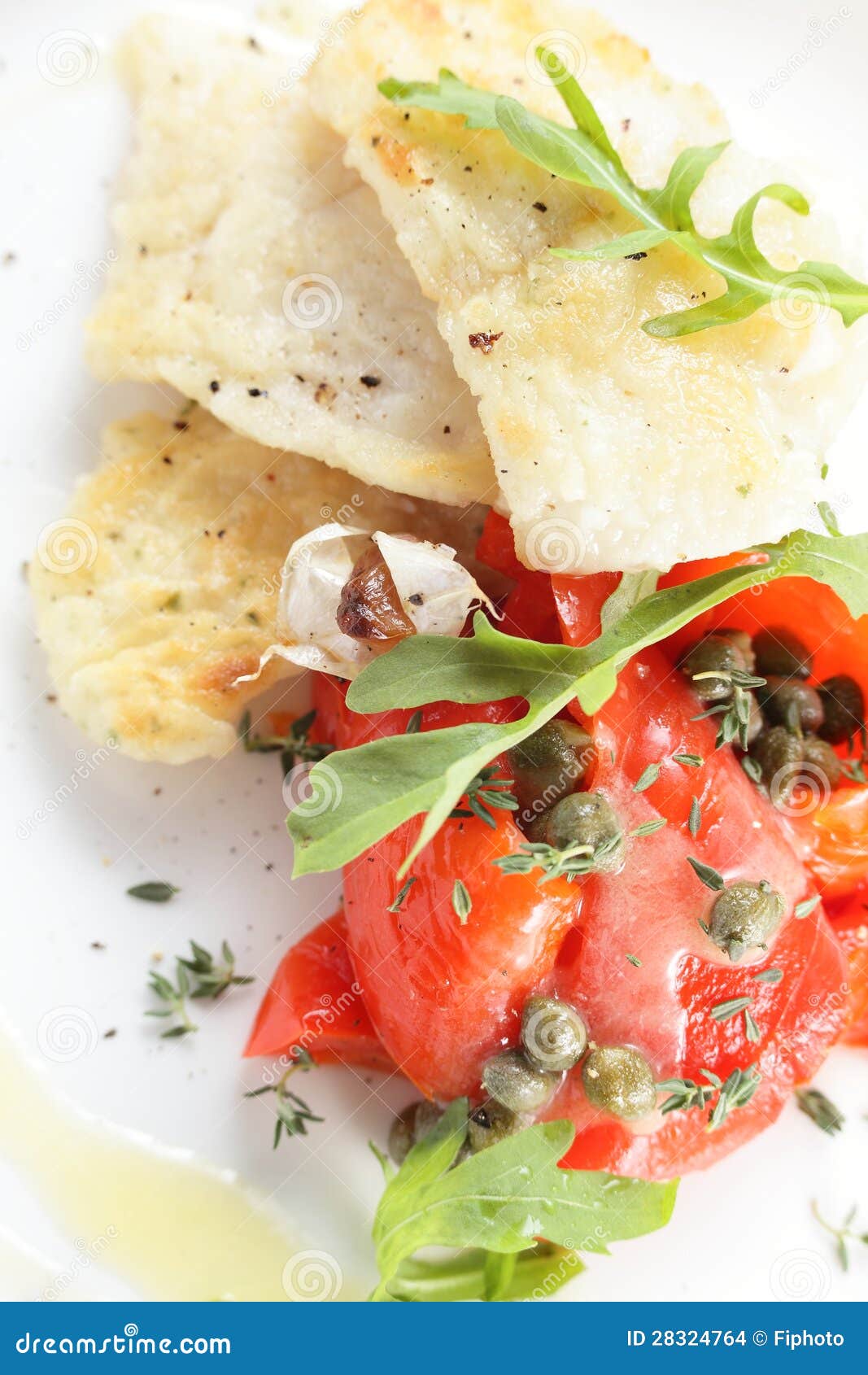 Fried peace of fish meat stock photo. Image of fast, meal - 28324764