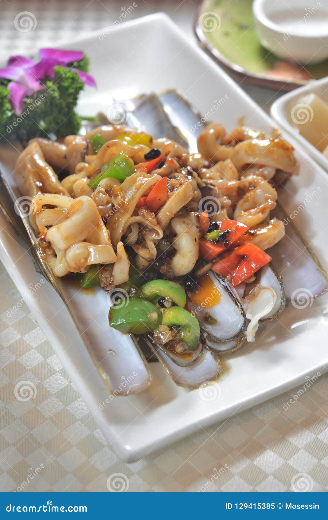 Shallow fried Razor clams stock image. Image of food - 129415385