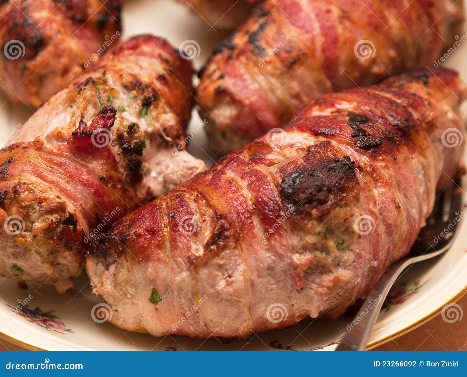 Fried Pheasant Breast with Bacon Stock Photo - Image of gourmet ...