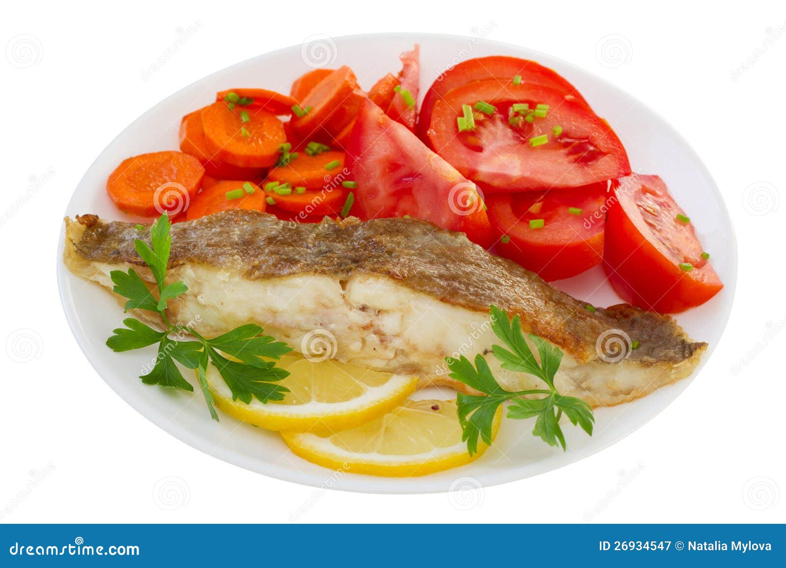 Fried Plaice Fillet With Herb Butter And Lemon On A Plate On A Wooden ...