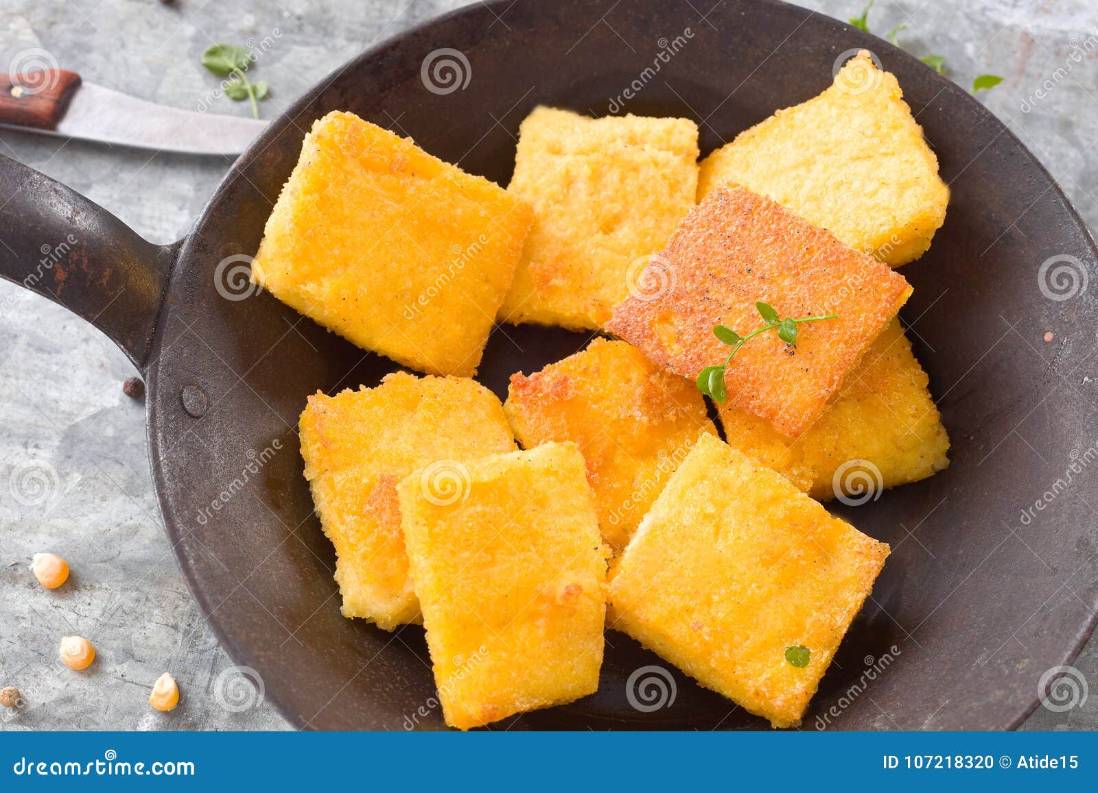 Fried polenta stock photo. Image of dinner, diet, recipe - 107218320