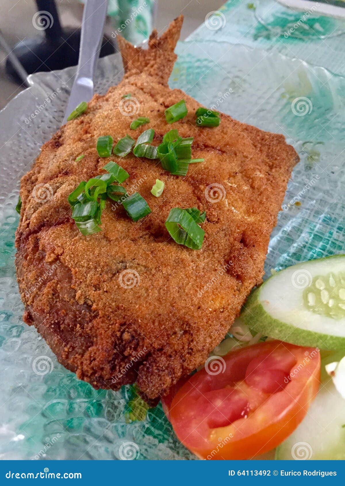 Fried Pomfret fish stock photo. Image of fried, crusted - 64113492