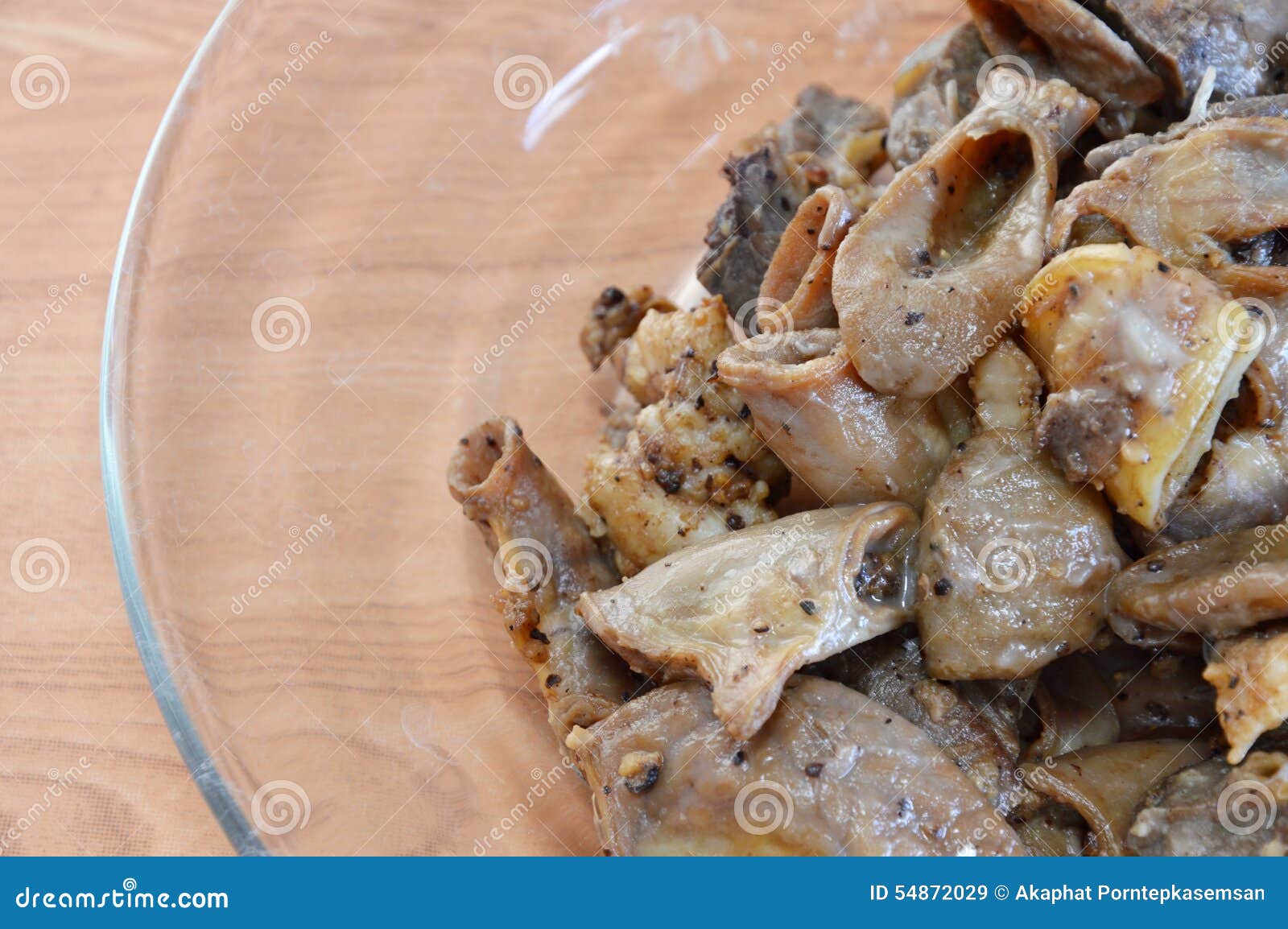 Fried Pork Entrails with Garlic Stock Image - Image of dish, spleen ...
