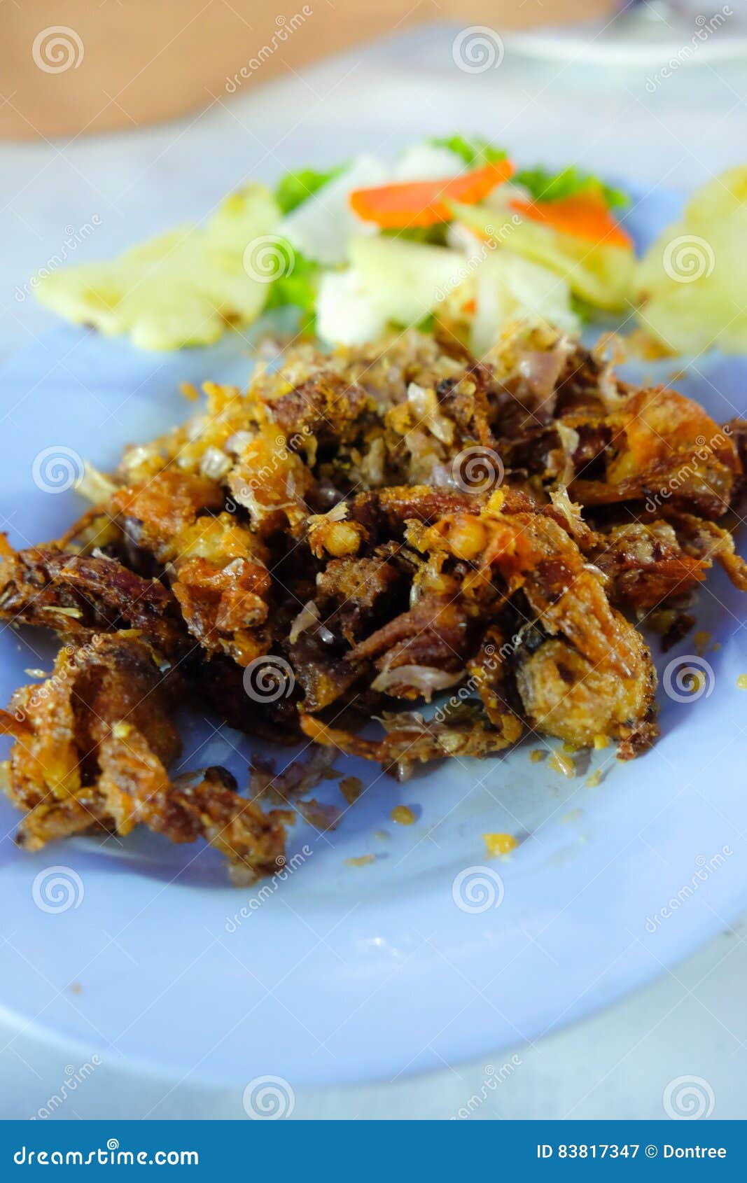 Fried Pork Entrails with Garlic Stock Image - Image of food, entrails ...