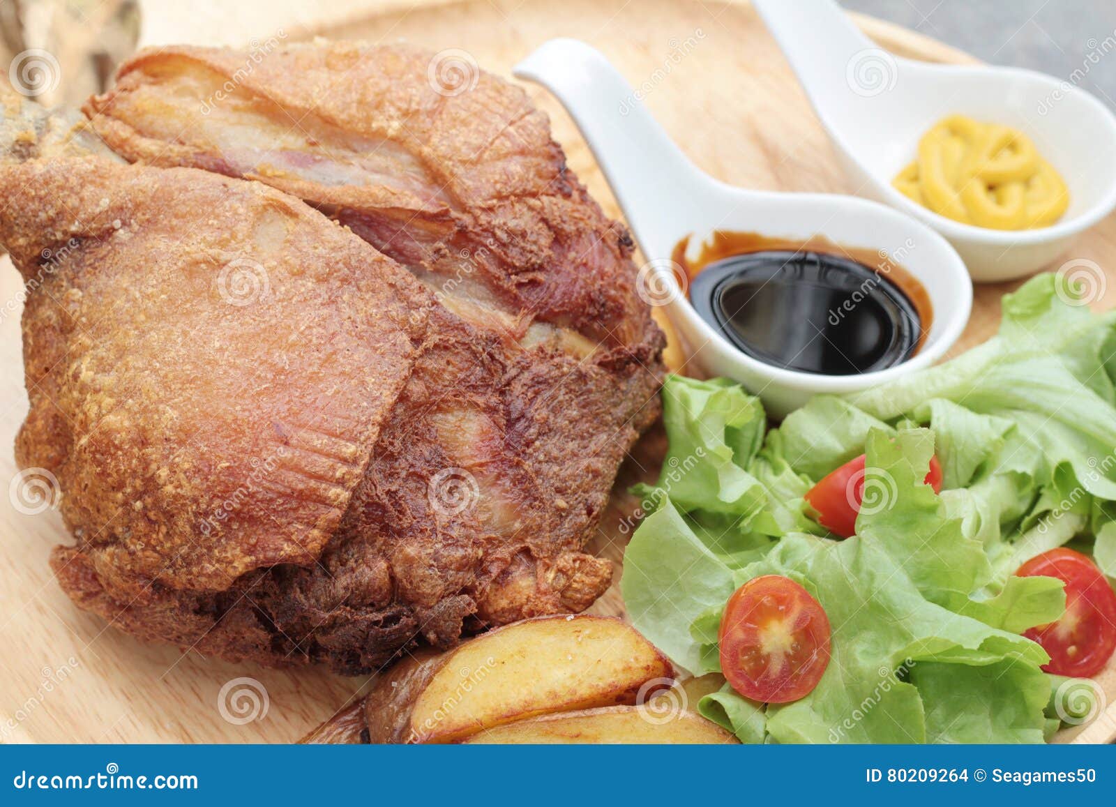 Fried Pork Knuckle is Traditional German Food. Stock Photo - Image of ...