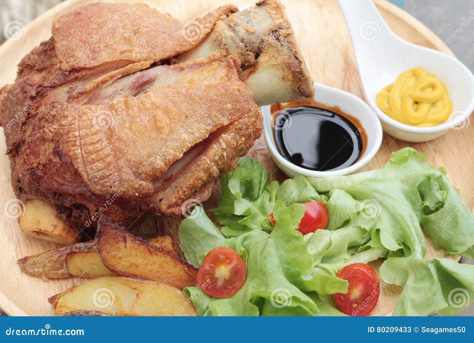 Fried Pork Knuckle is Traditional German Food. Stock Image - Image of ...