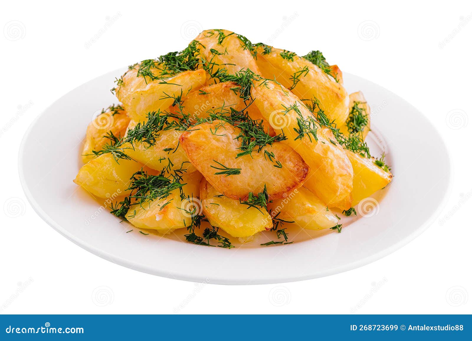 Fried Potato Slices with Dill Stock Image - Image of menu, dill: 268723699