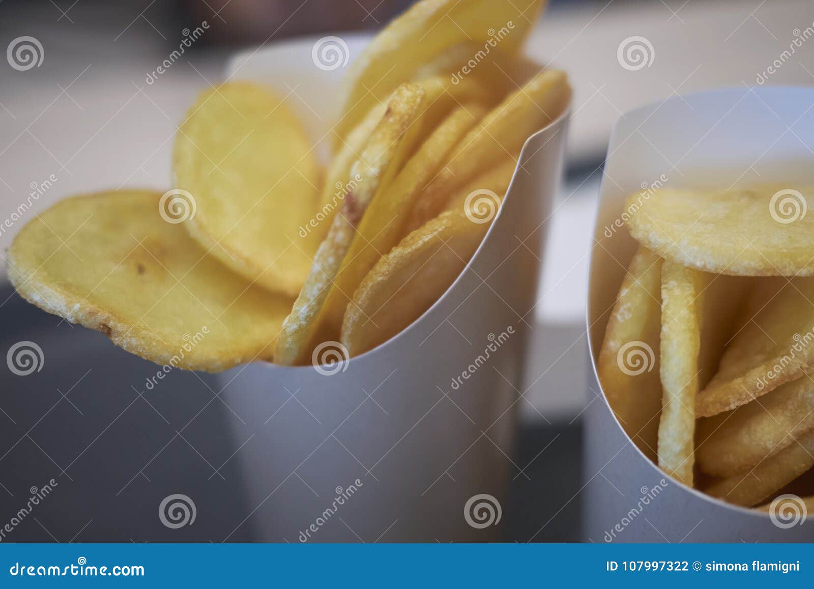 Fried potatoes cones stock photo. Image of lunch, fries - 107997322