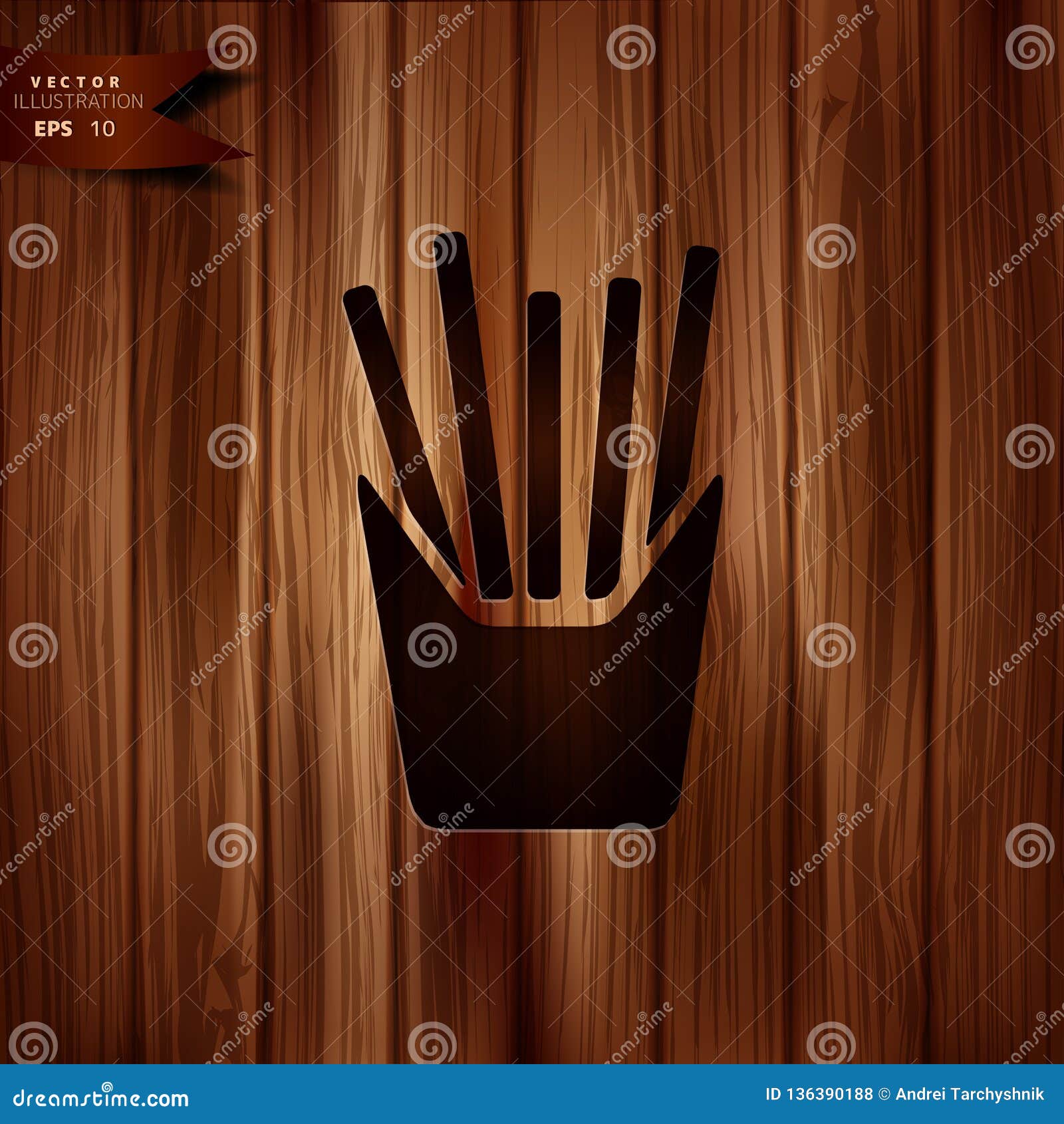 Fried Potatoes Icon Vector Illustration. Stock Vector - Illustration of ...