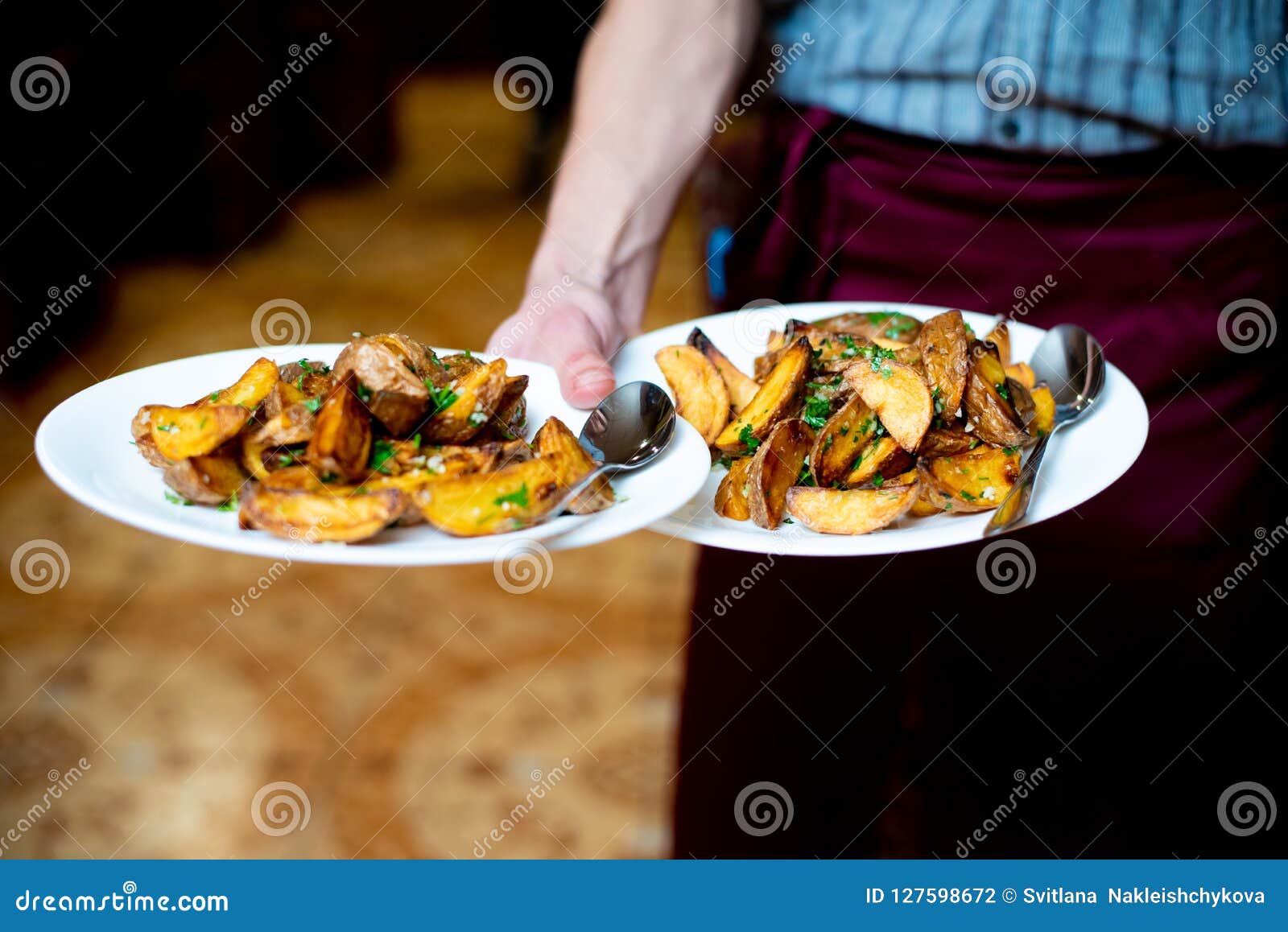 Fried Potatoes on a Platter Stock Photo - Image of garden, meal: 127598672