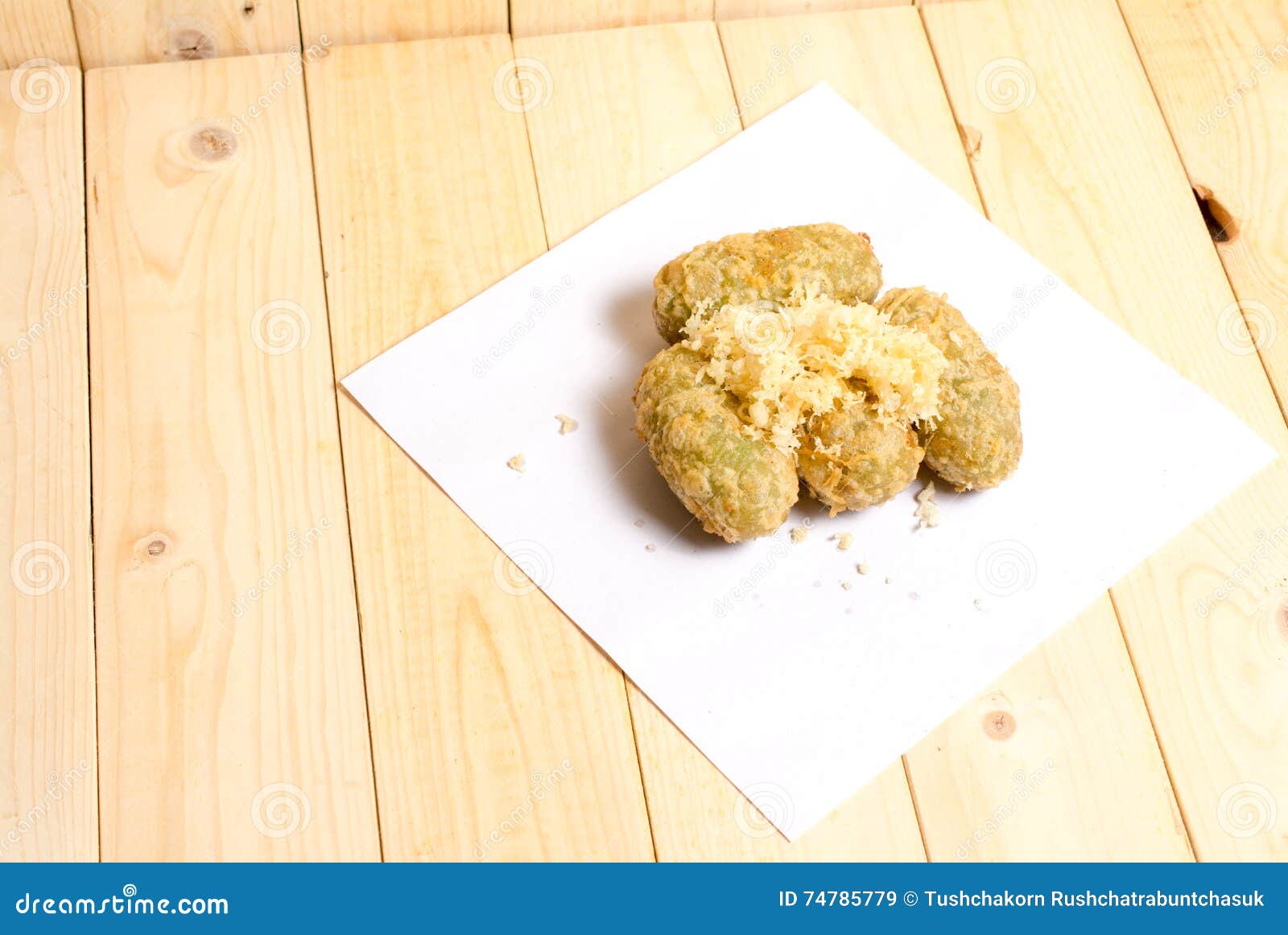 Fried Pounded Unripe Rice Wrap Banana Inside Stock Image - Image of ...