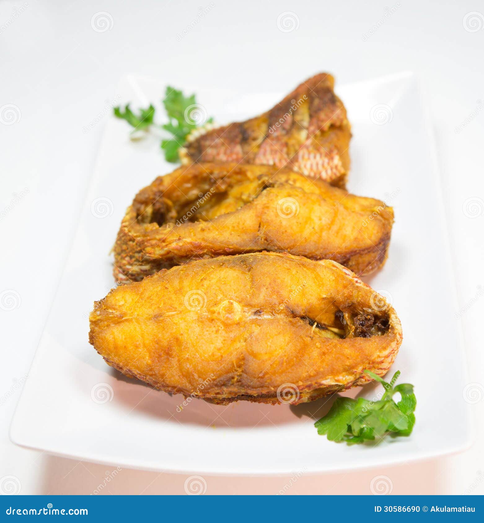 Fried Red Snapper IV stock photo. Image of pieces, cooking - 30586690