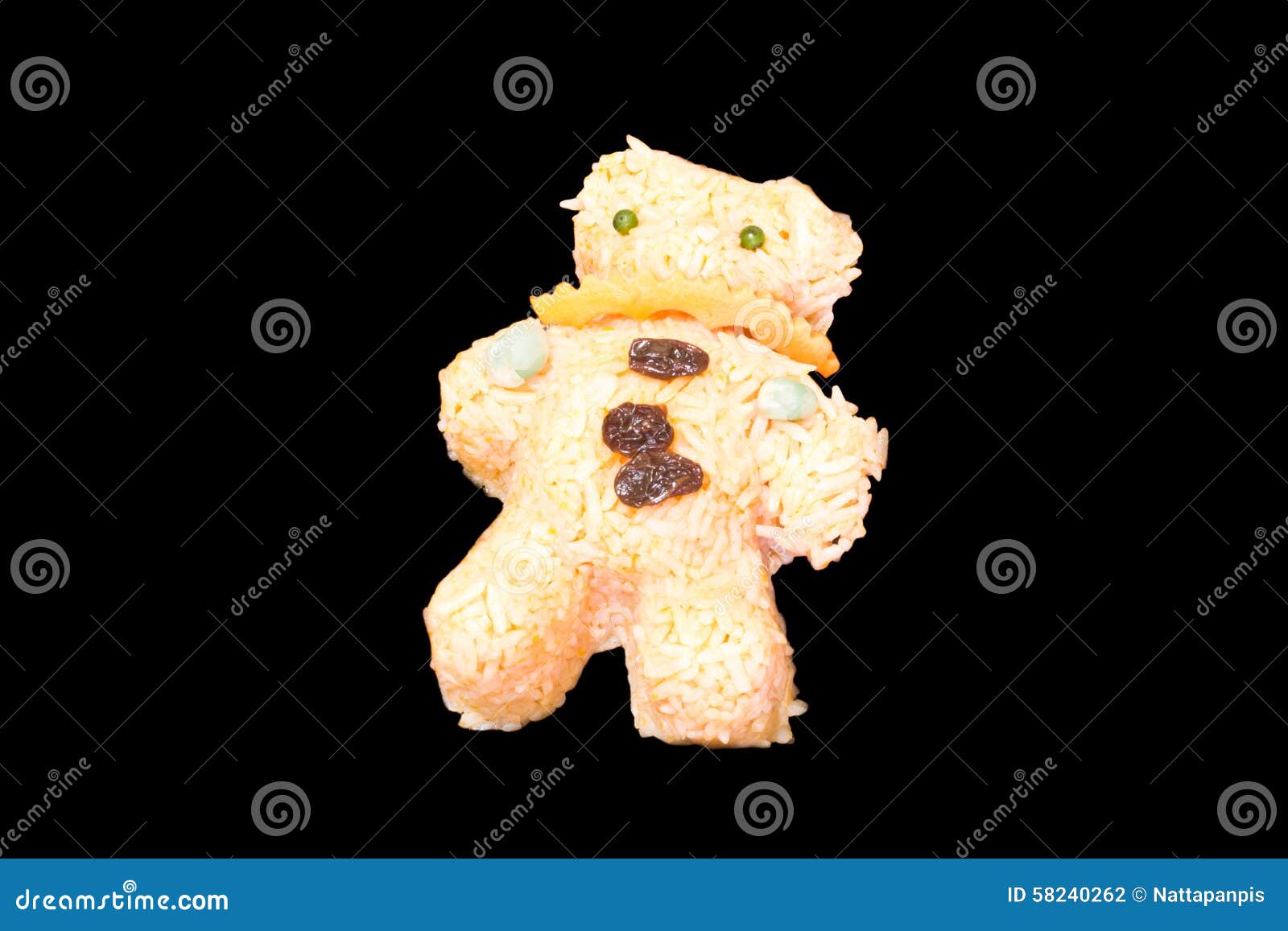 Fried Rice, bear shape stock photo. Image of rice, bear - 58240262