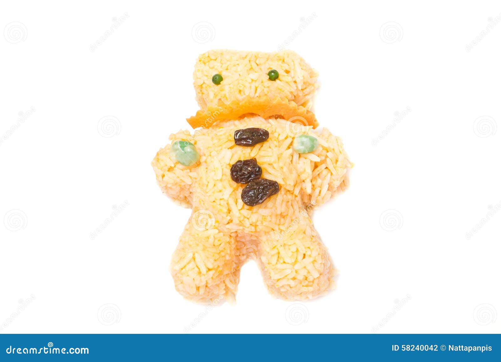 Fried Rice, bear shape stock photo. Image of rice, breakfast - 58240042