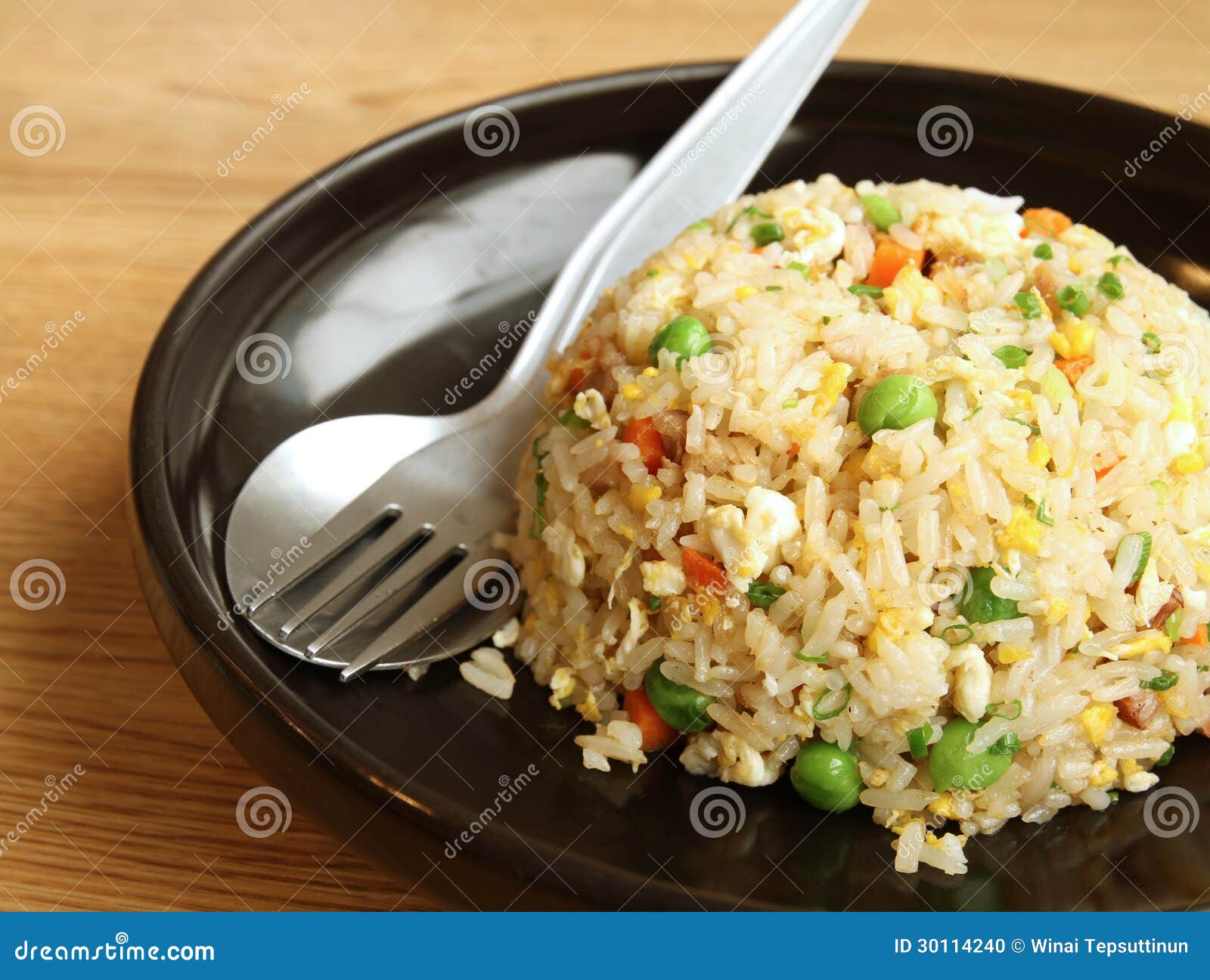 Fried rice stock photo. Image of food, spoon, cuisine - 30114240