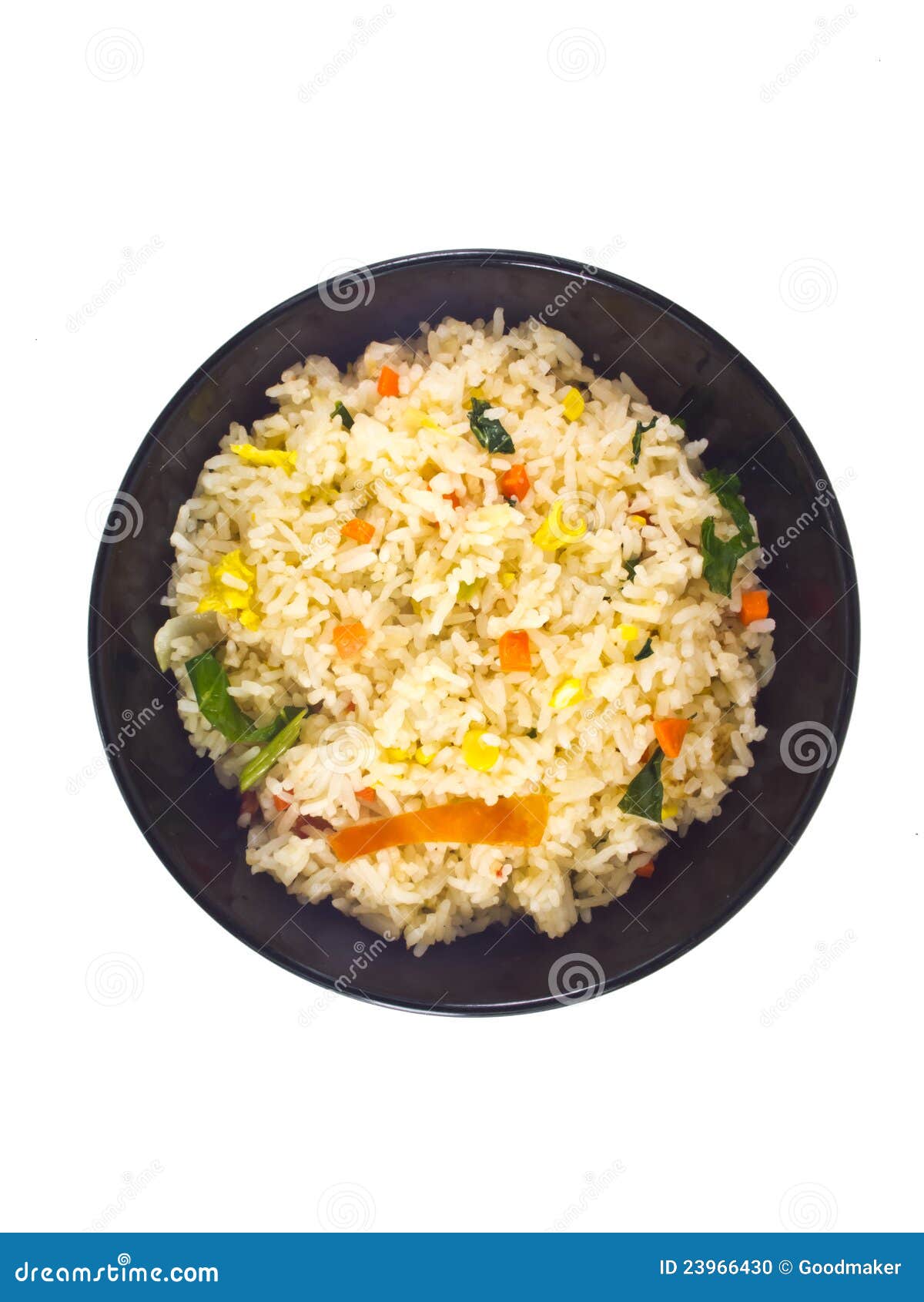 Fried Rice in Bowl Top View Stock Photo - Image of eating, fried: 23966430