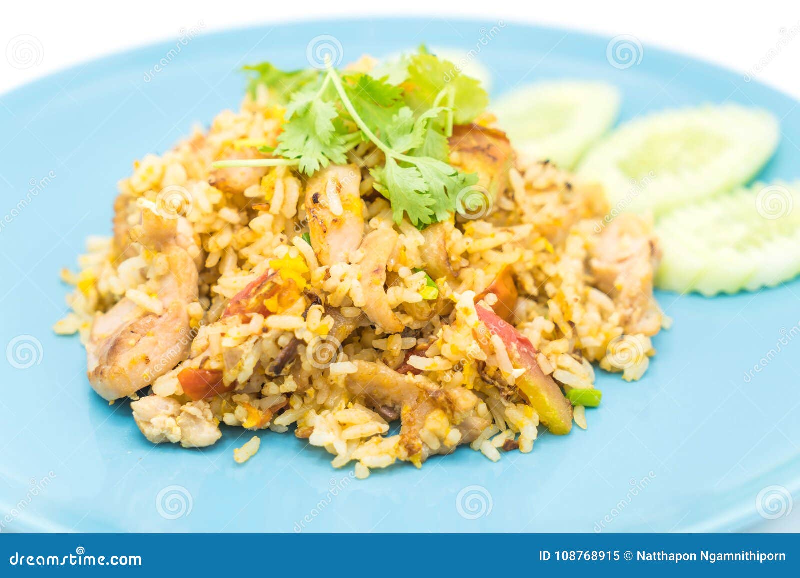 Fried rice with chicken stock image. Image of restaurant - 108768915