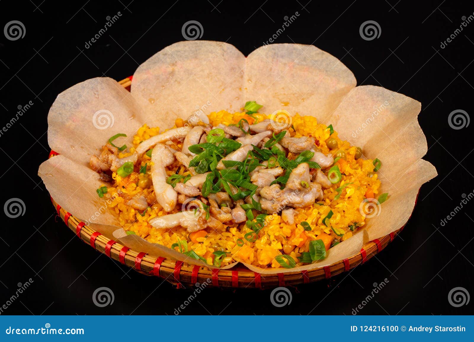 Fried rice with chicken stock photo. Image of view, china - 124216100