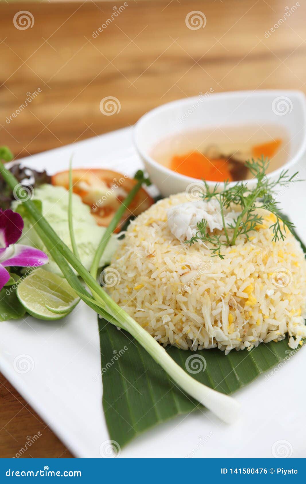 Fried rice with crab stock photo. Image of chinese, food - 141580476
