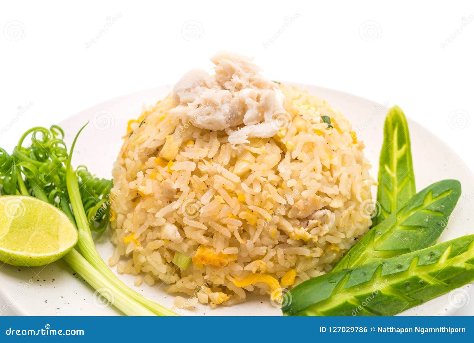 Fried rice with crab stock photo. Image of thai, healthy - 127029786
