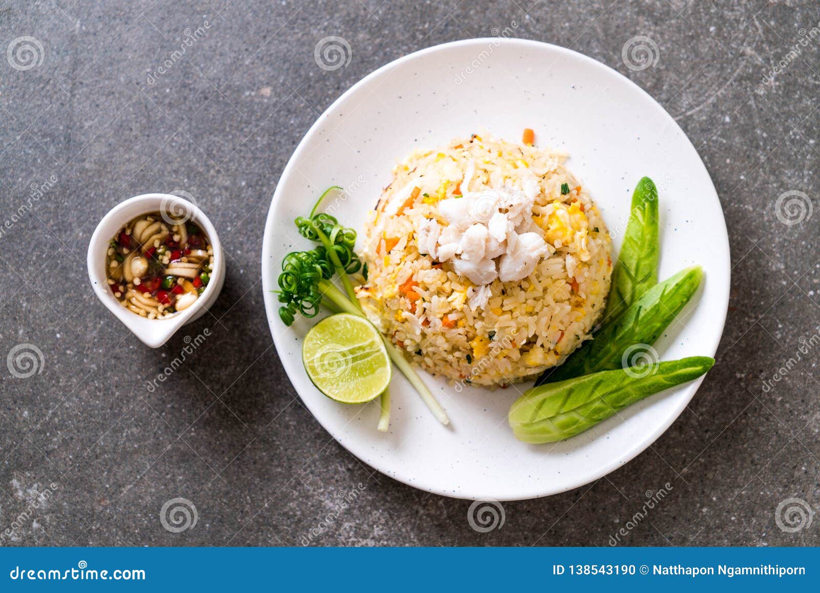 Fried rice with crab stock photo. Image of dish, cooking - 138543190