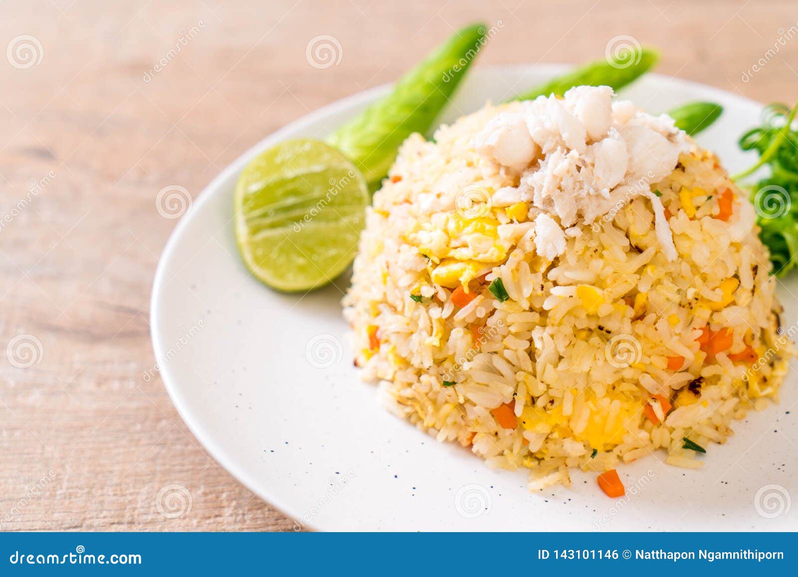 Fried rice with crab stock photo. Image of style, crab - 143101146