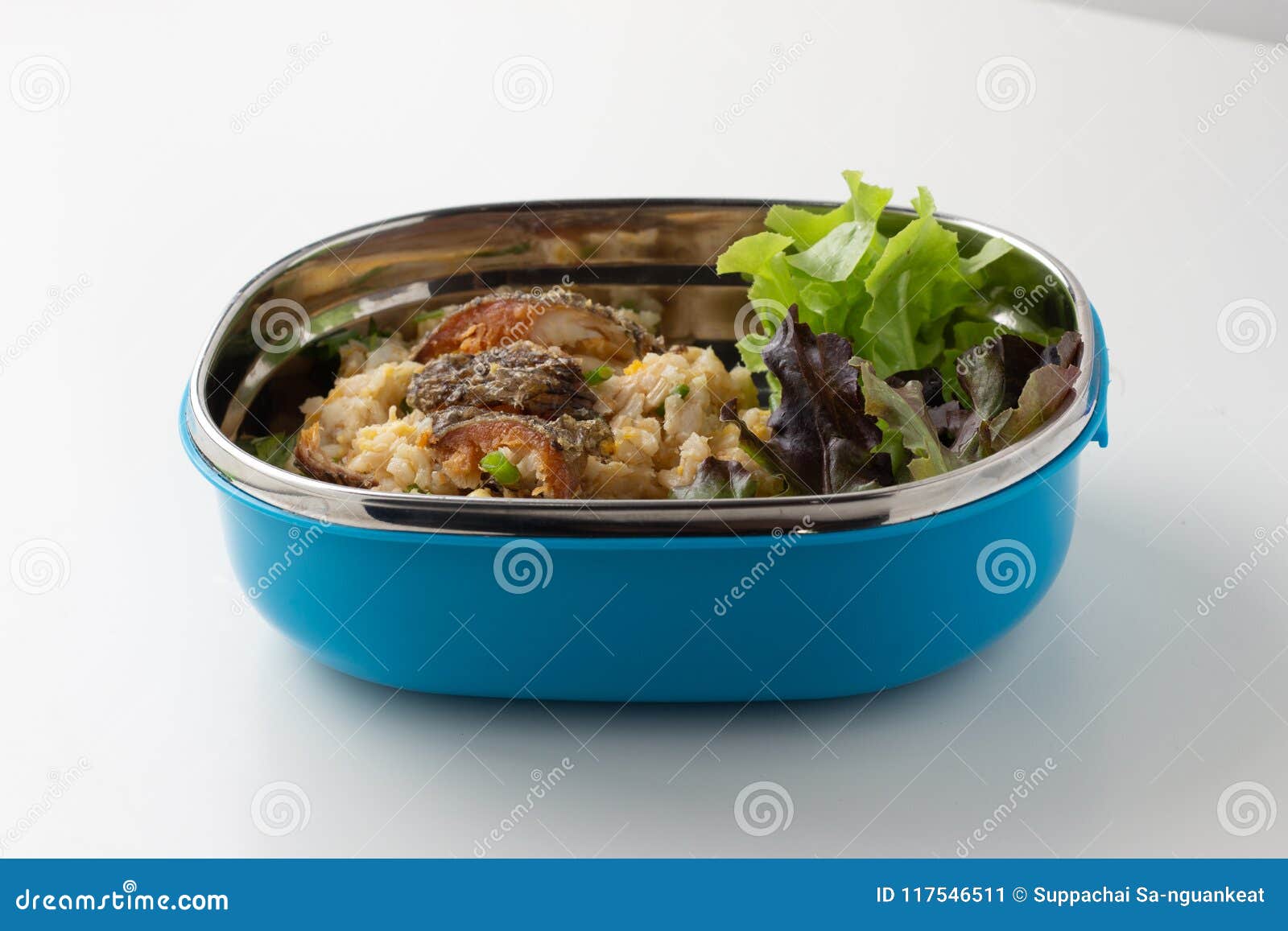 Fried Rice with Crispy Fish in Bowl Stock Image - Image of pumpkin ...