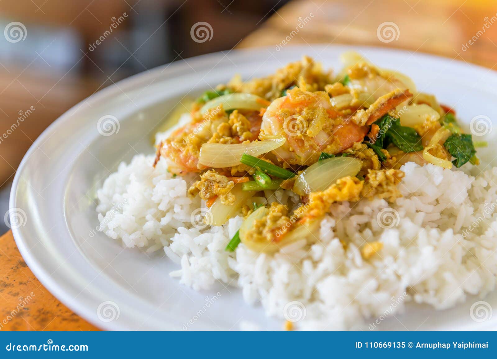 Fried Rice with Curry Powder. Stock Image - Image of thai, health ...